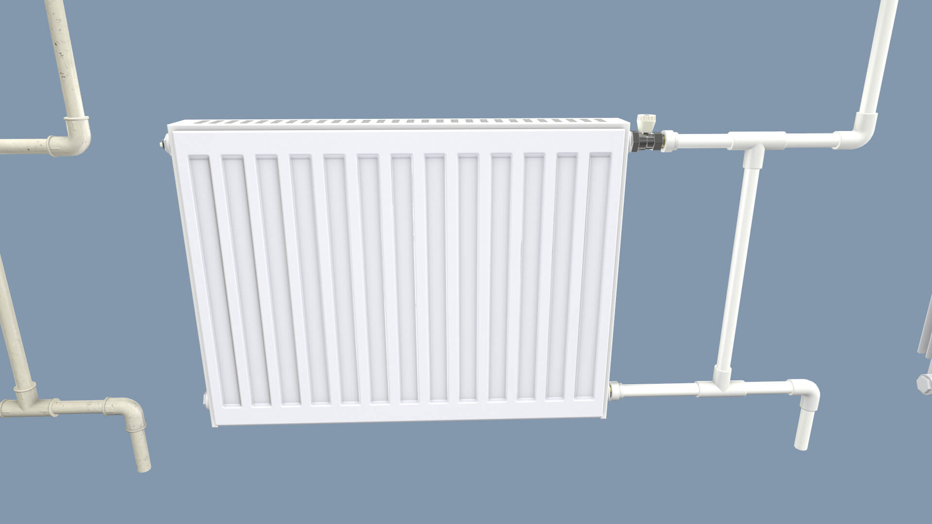 Radiators With Modular Pipes - 3D Model by AshMesh