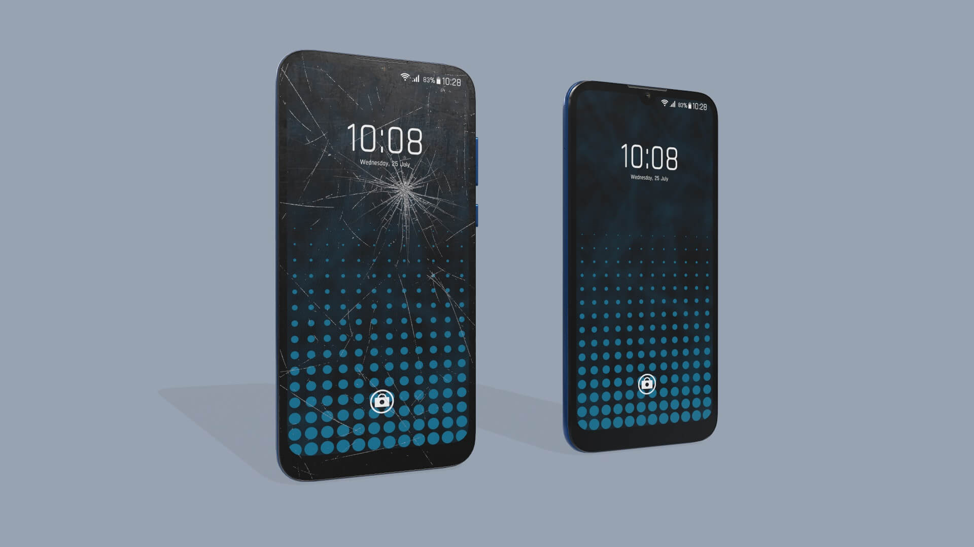 Smartphone Clean and Damaged - 3D Model by AshMesh