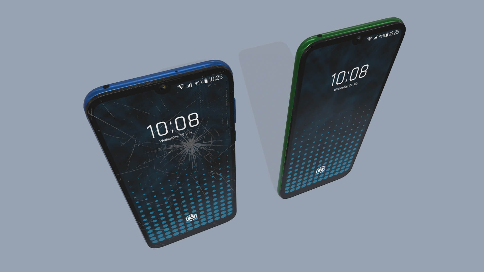 Smartphone Clean and Damaged - 3D Model by AshMesh