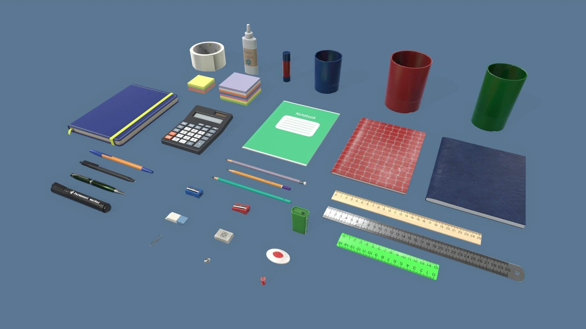 Office Supplies - 3D Model by AshMesh