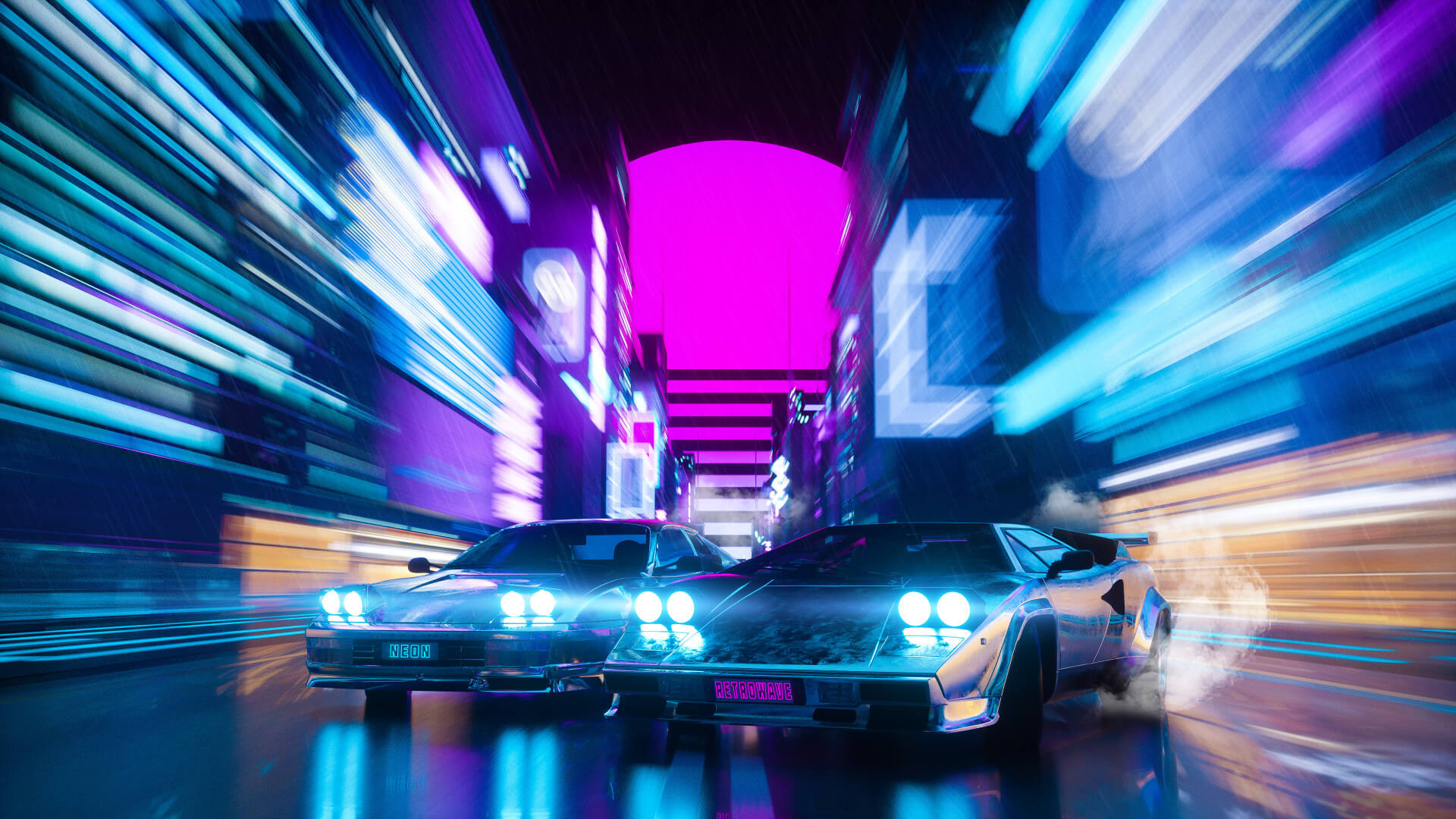 Neon Racers by asiry | RenderHub Wallpapers