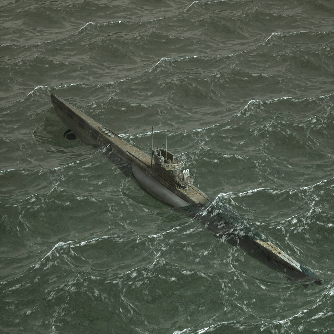 Submarine U-995 Free 3D Model by asiry