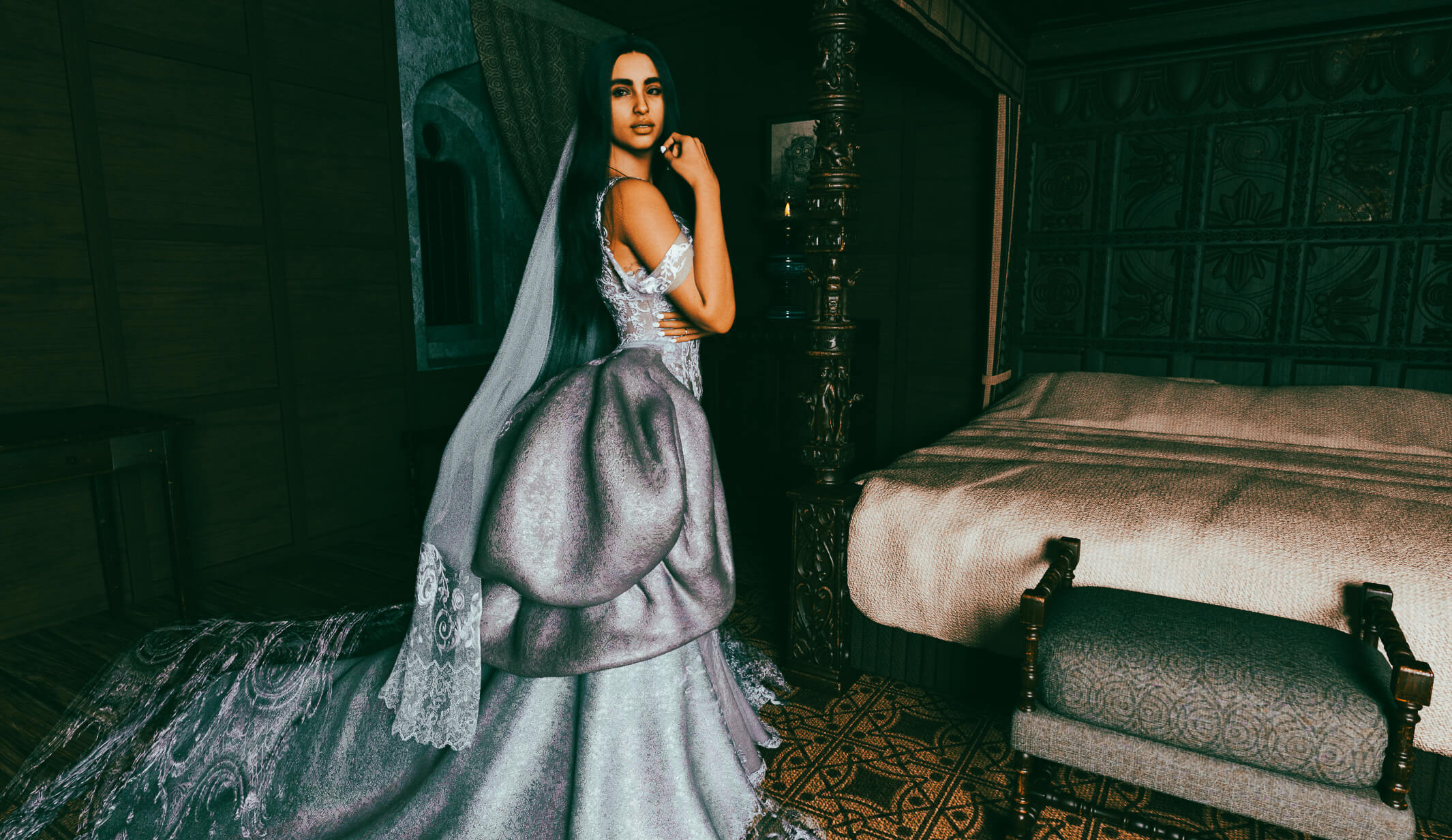 Kate's Wedding Night 3D Render, Digital Art by askmrl921