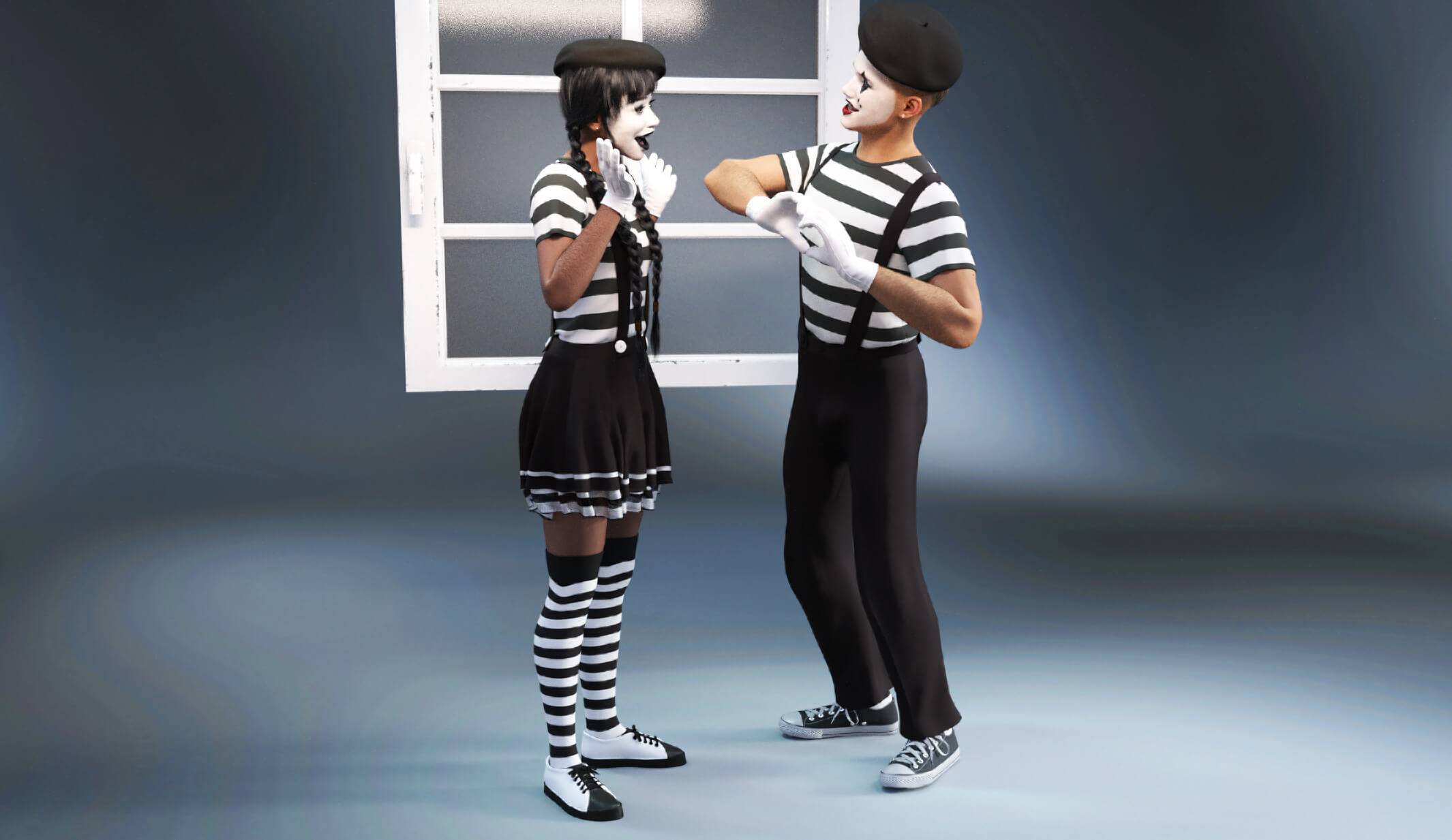 Mime Love 3D Render, Digital Art by askmrl921