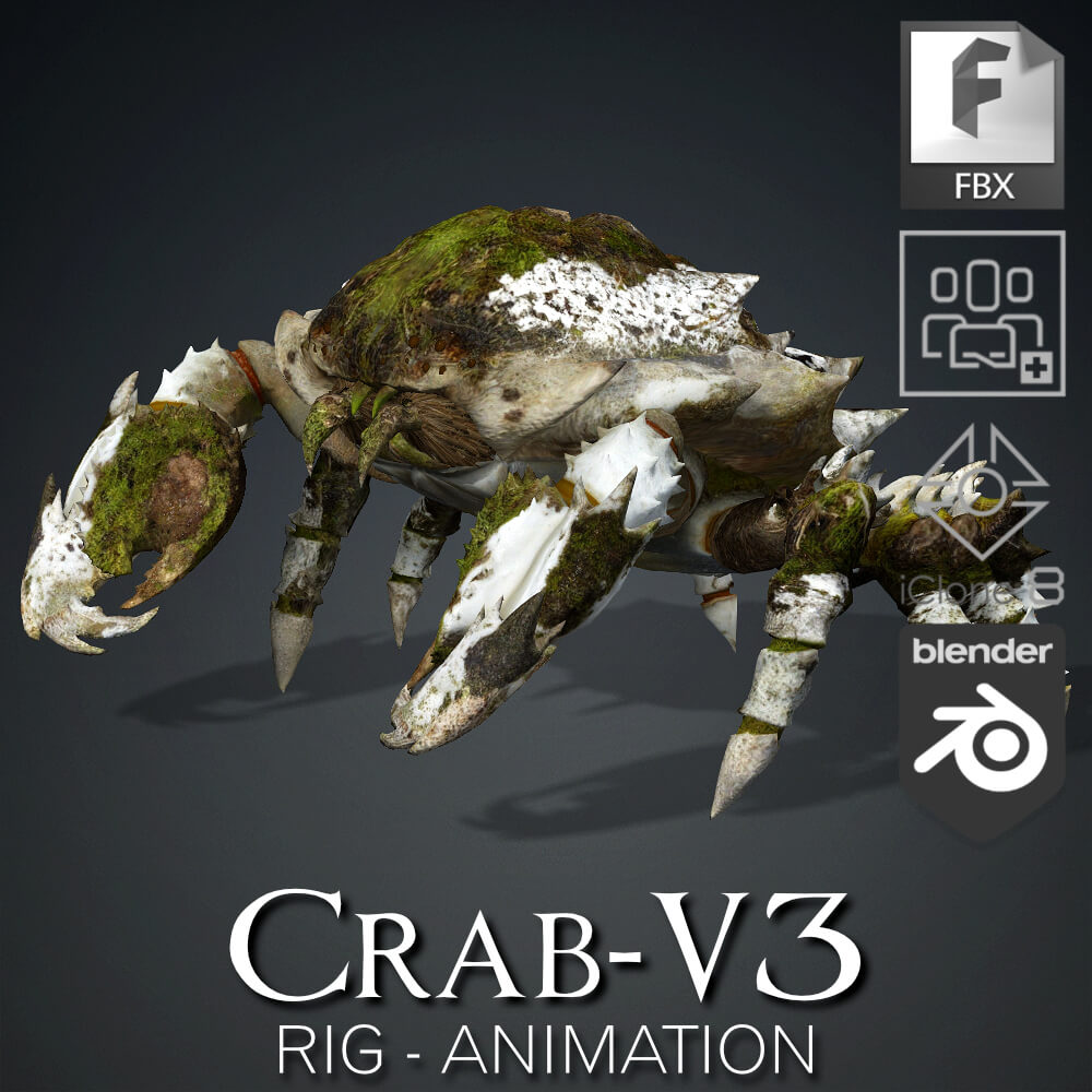 Crab-V3-Animation 3D Render, Digital Art by Asset_Animated