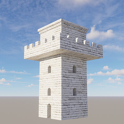 Medieval Castle Tower - 3D Model by AstorTango
