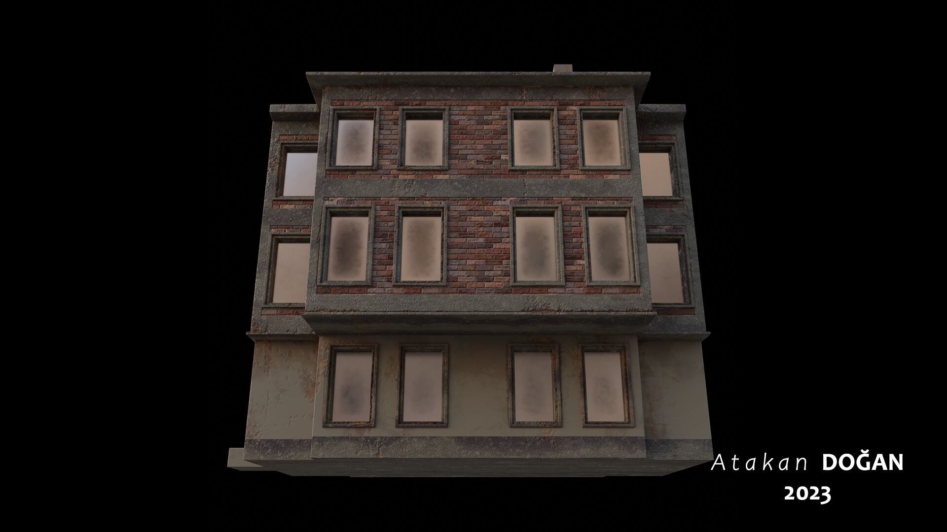 House3- Old Brick Building 3D Model by Atakan