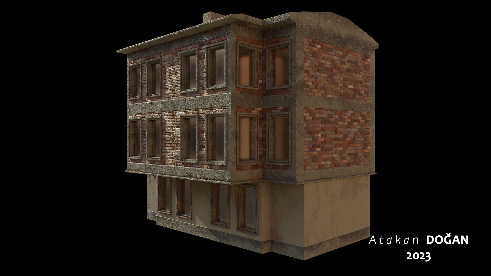House3- Old Brick Building 3D Model by Atakan