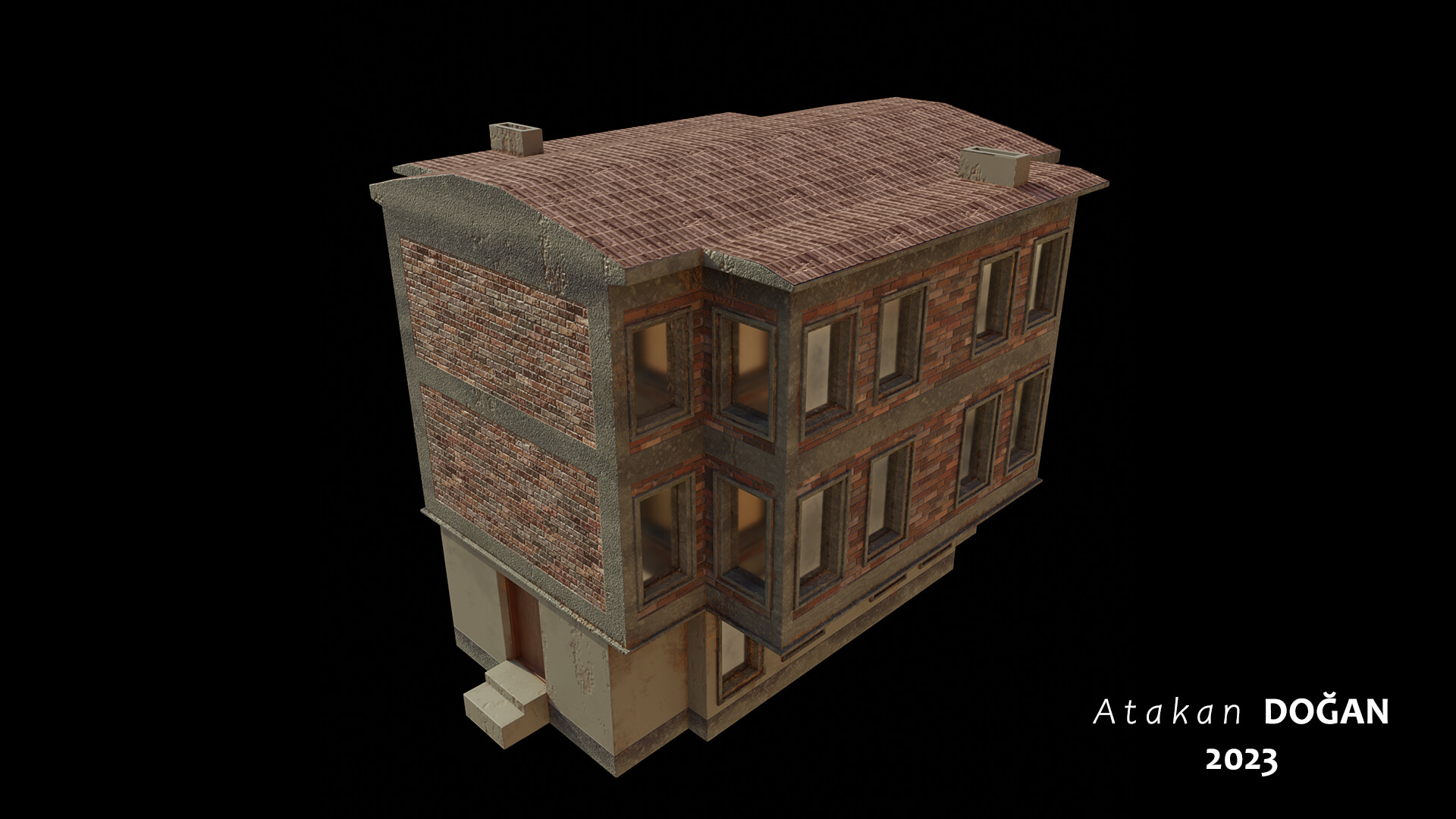 House3- Old Brick Building 3D Model by Atakan