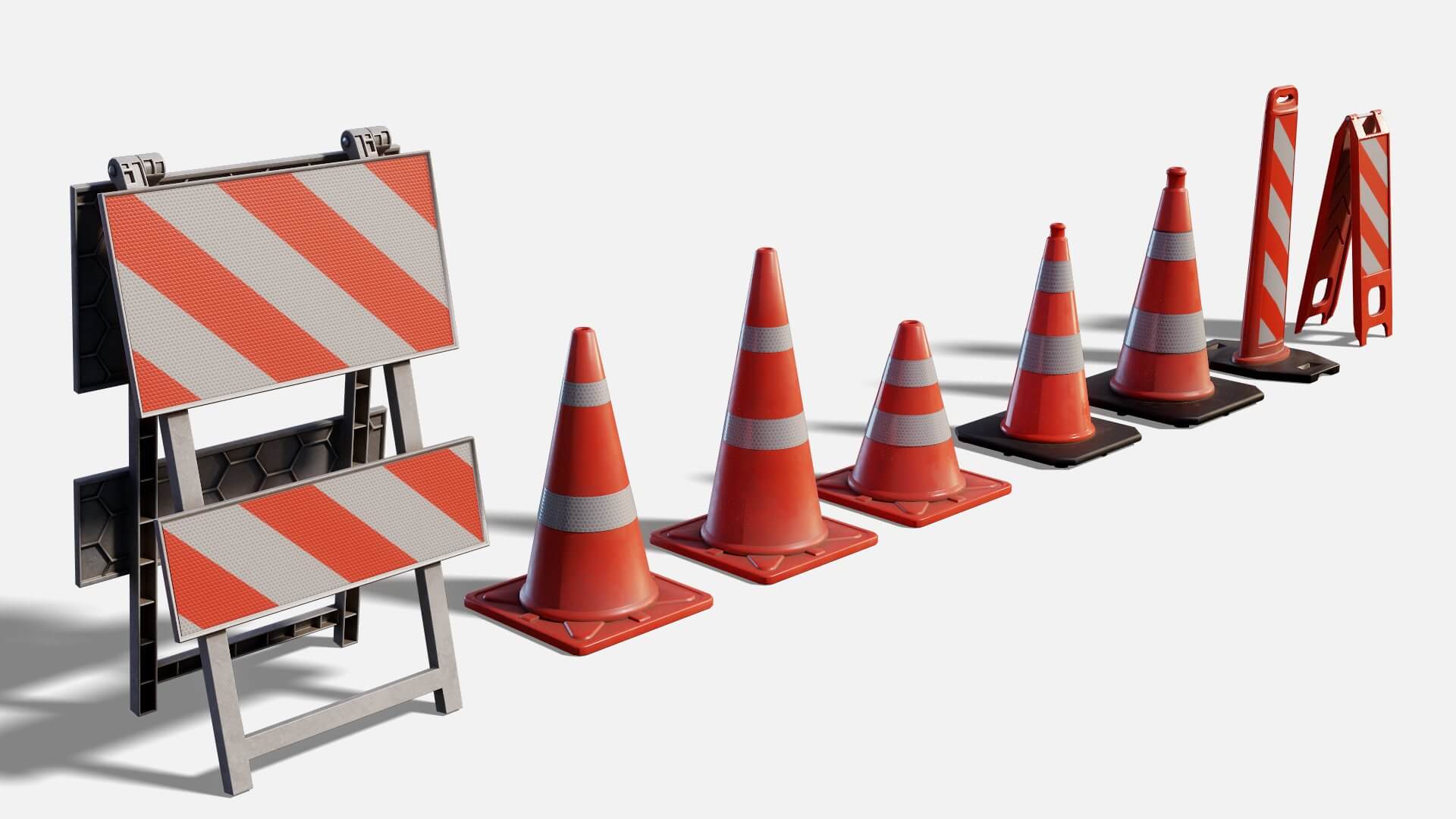 Traffic Cones - 3D Model by atikarnz