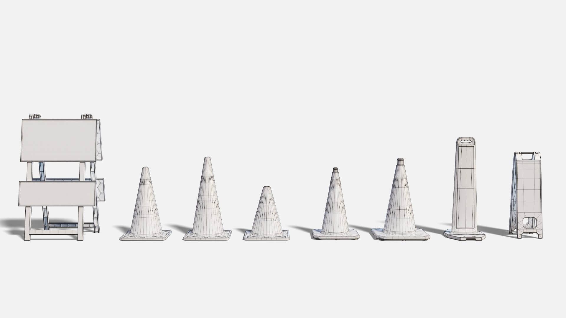 Traffic Cones - 3D Model by atikarnz