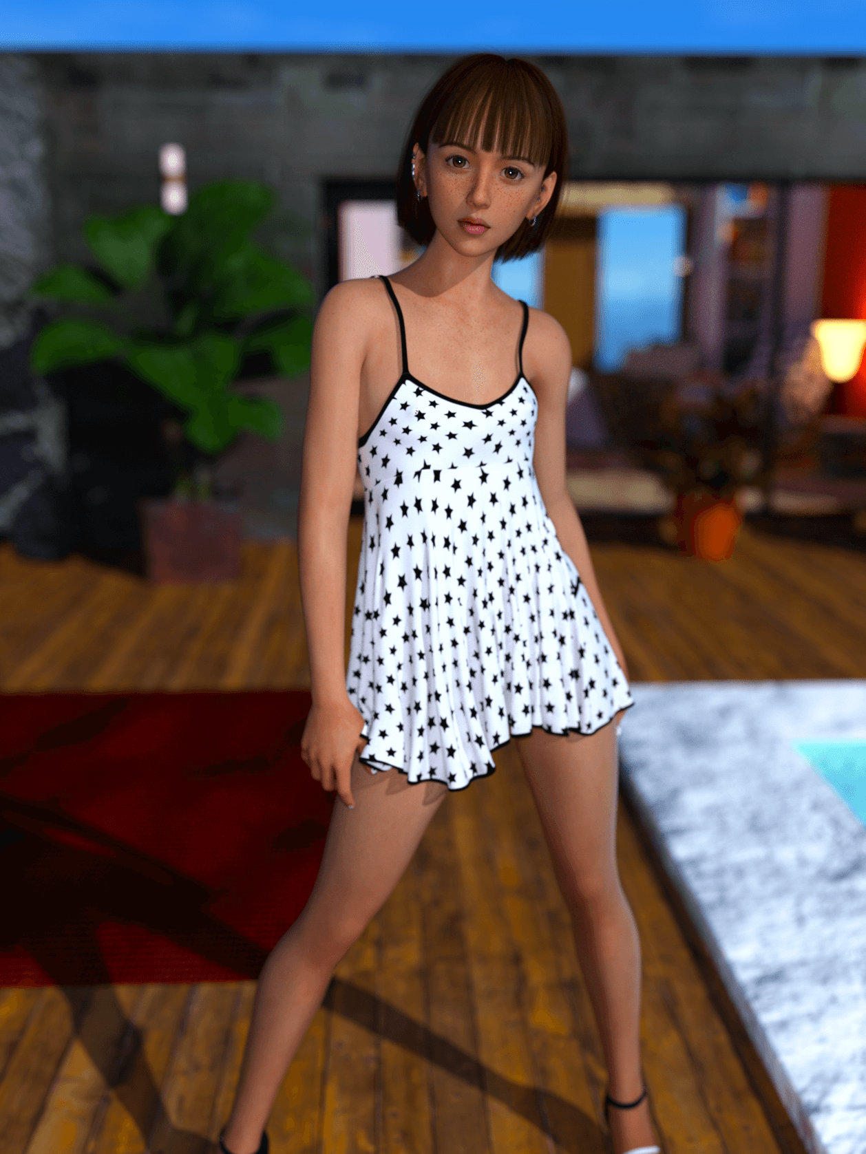 CUTE GIRL 3D Render, Digital Art by atsuoku