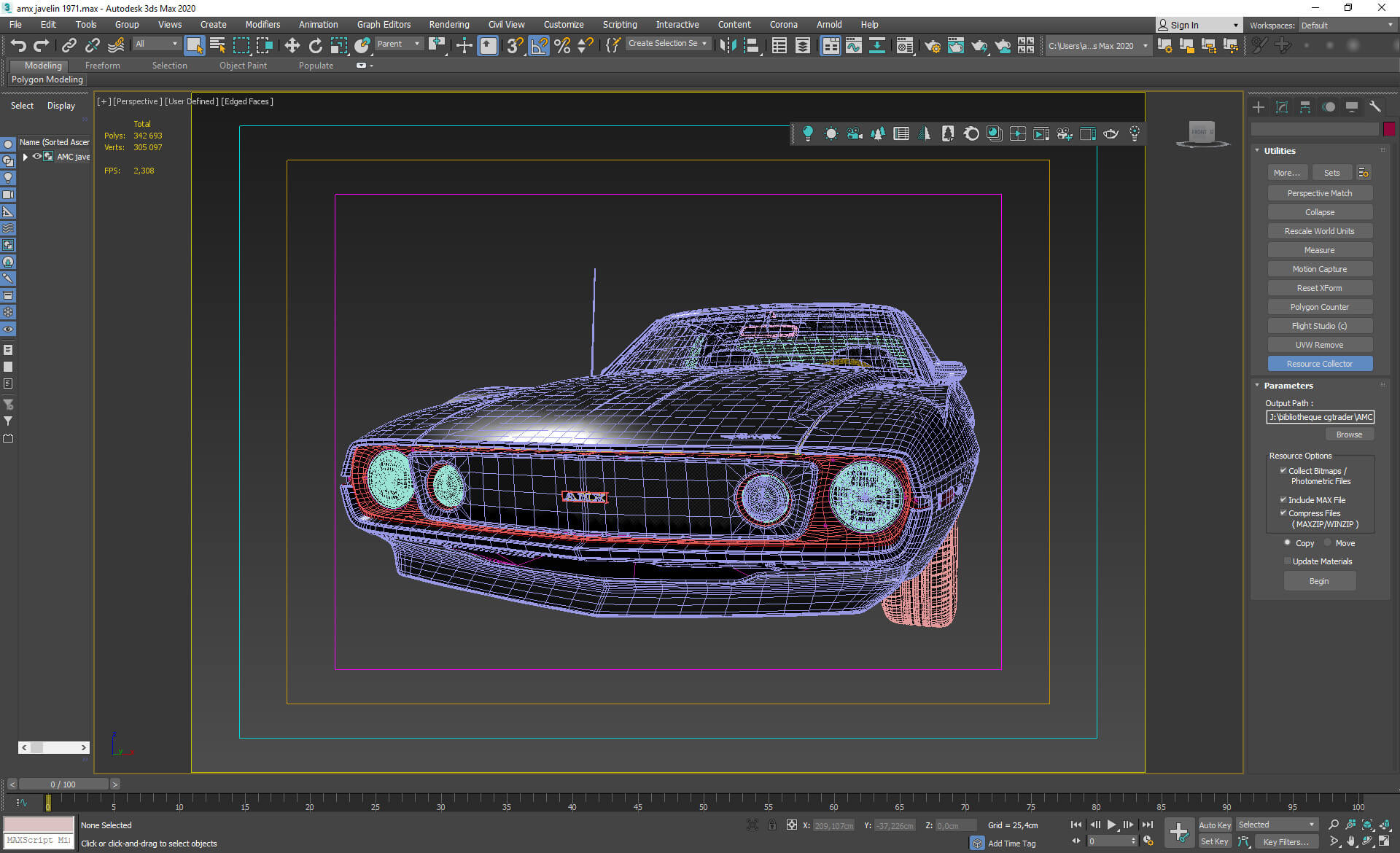 AMC Javelin 1971 - 3D Model by aur2l