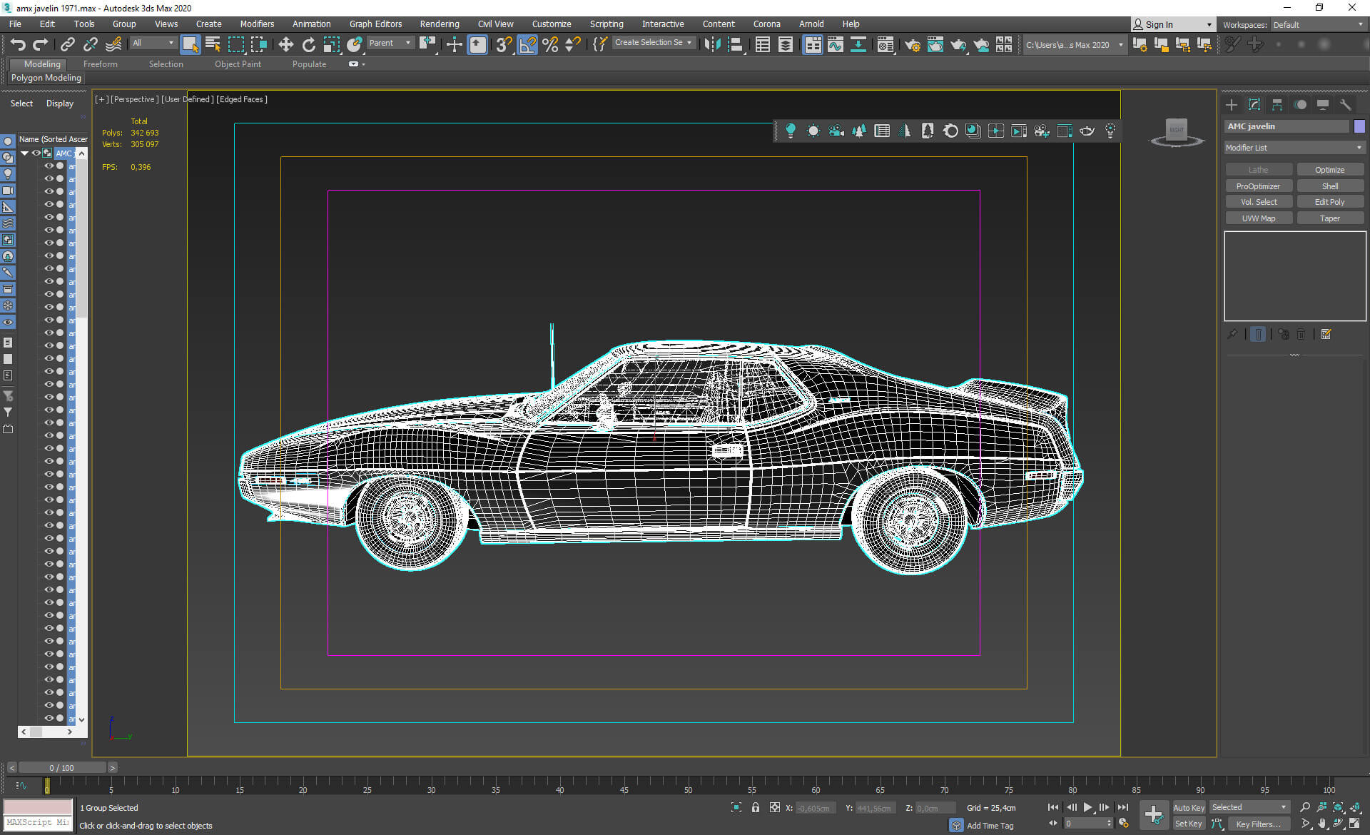 AMC Javelin 1971 - 3D Model by aur2l