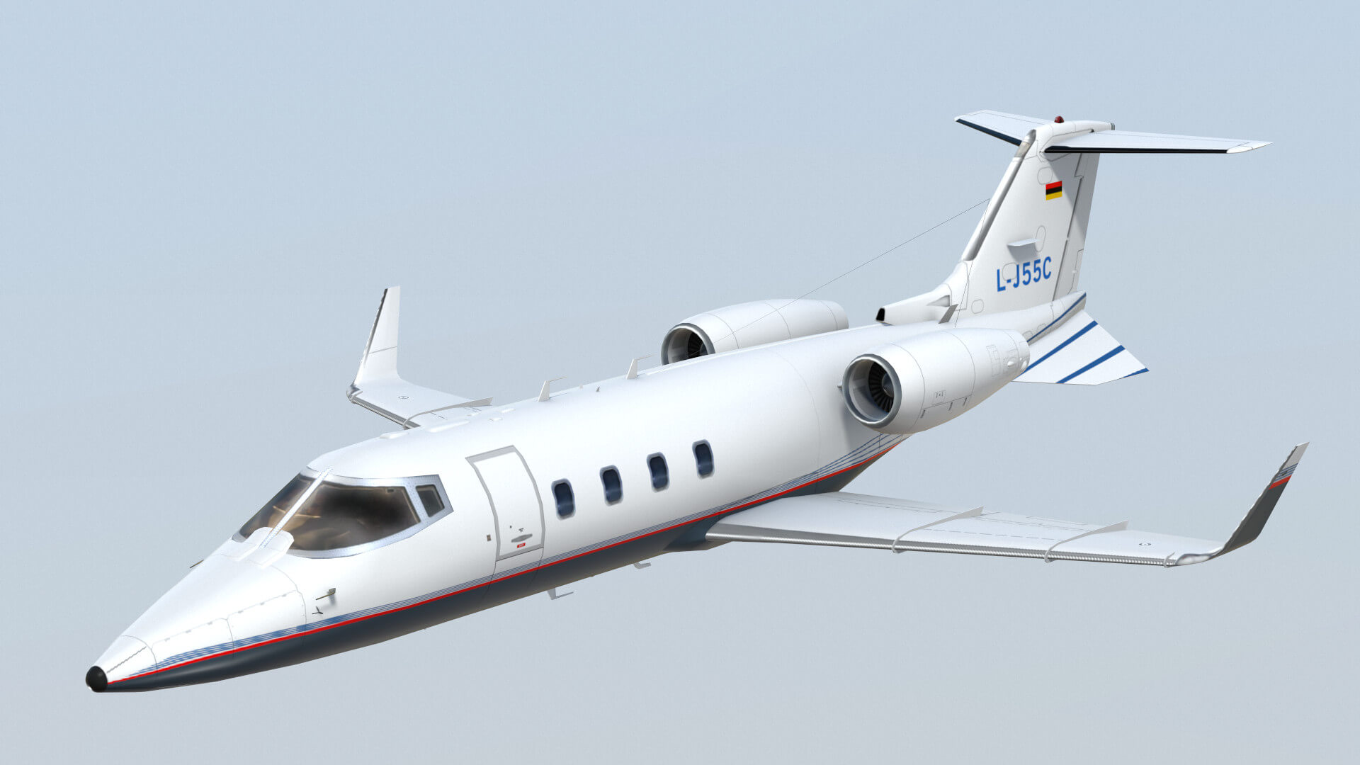 Learjet 55 Business Jet - 3D Model by Autoflex