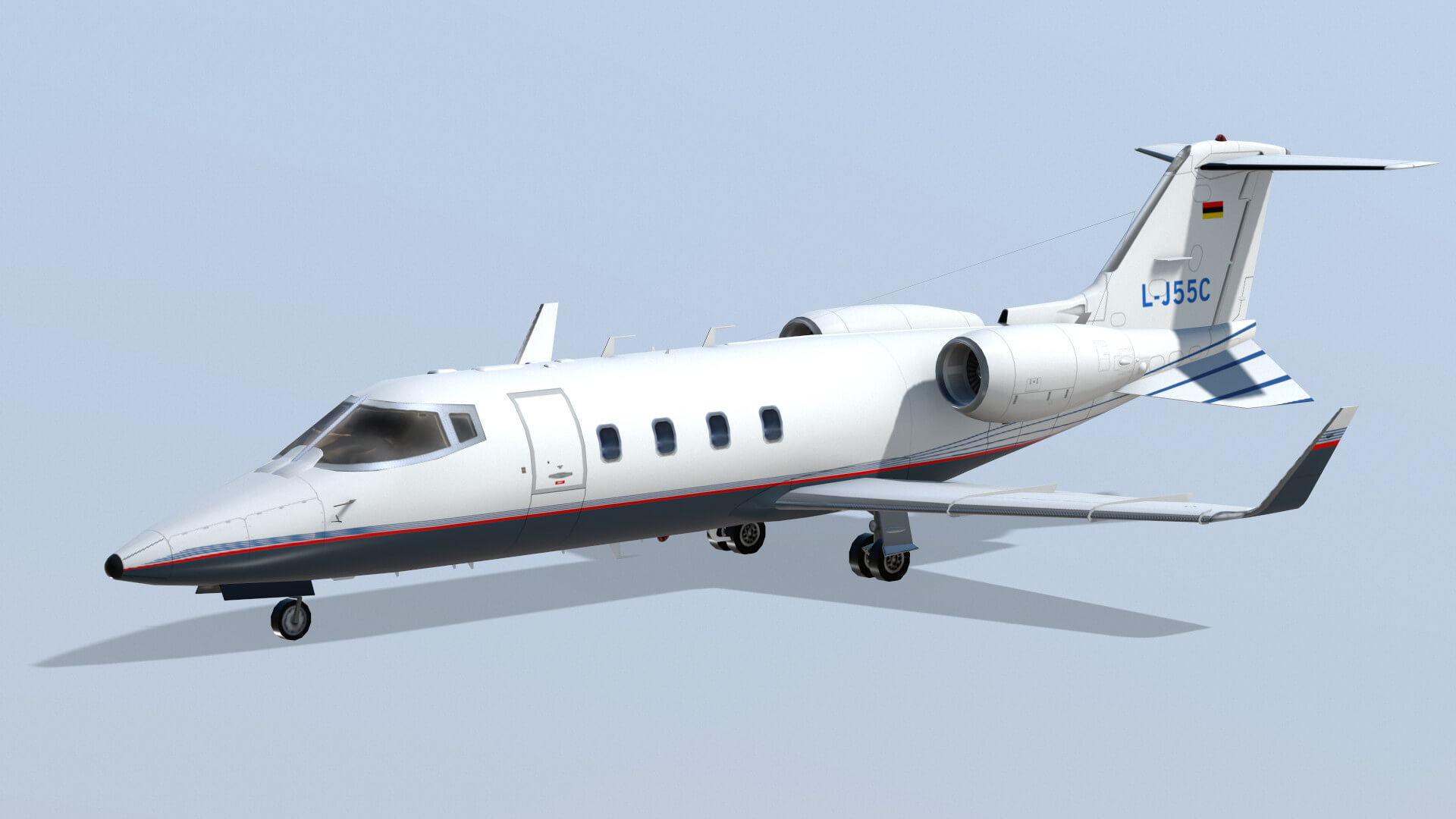Learjet 55 Business Jet - 3D Model by Autoflex