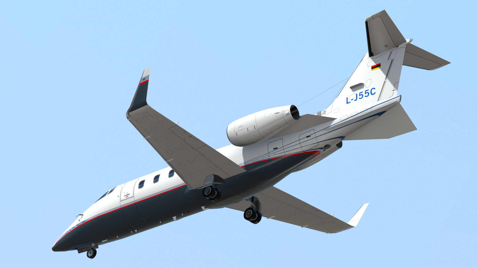 Learjet 55 Business Jet - 3D Model by Autoflex
