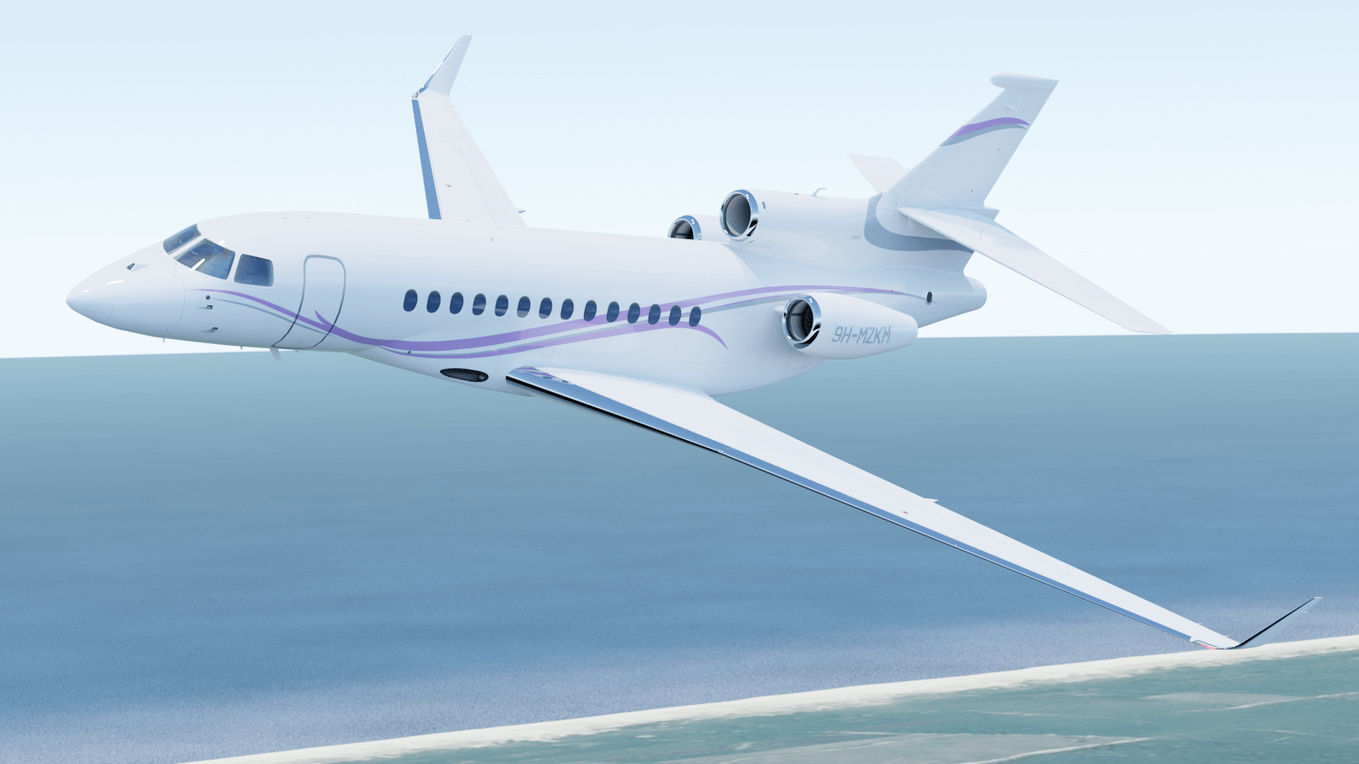 Dassault Falcon 7x 3D Render, Digital Art by Autoflex