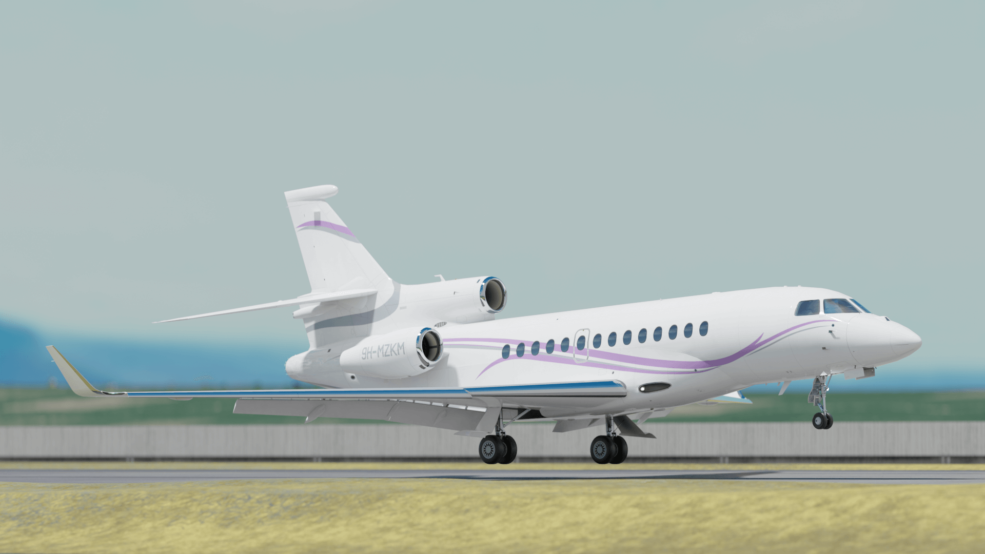 Dassault Falcon 7x 3D Render, Digital Art by Autoflex