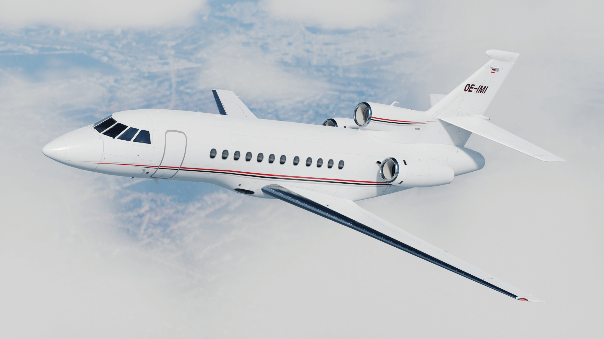 Dassault Falcon 900EX 3D Render, Digital Art by Autoflex