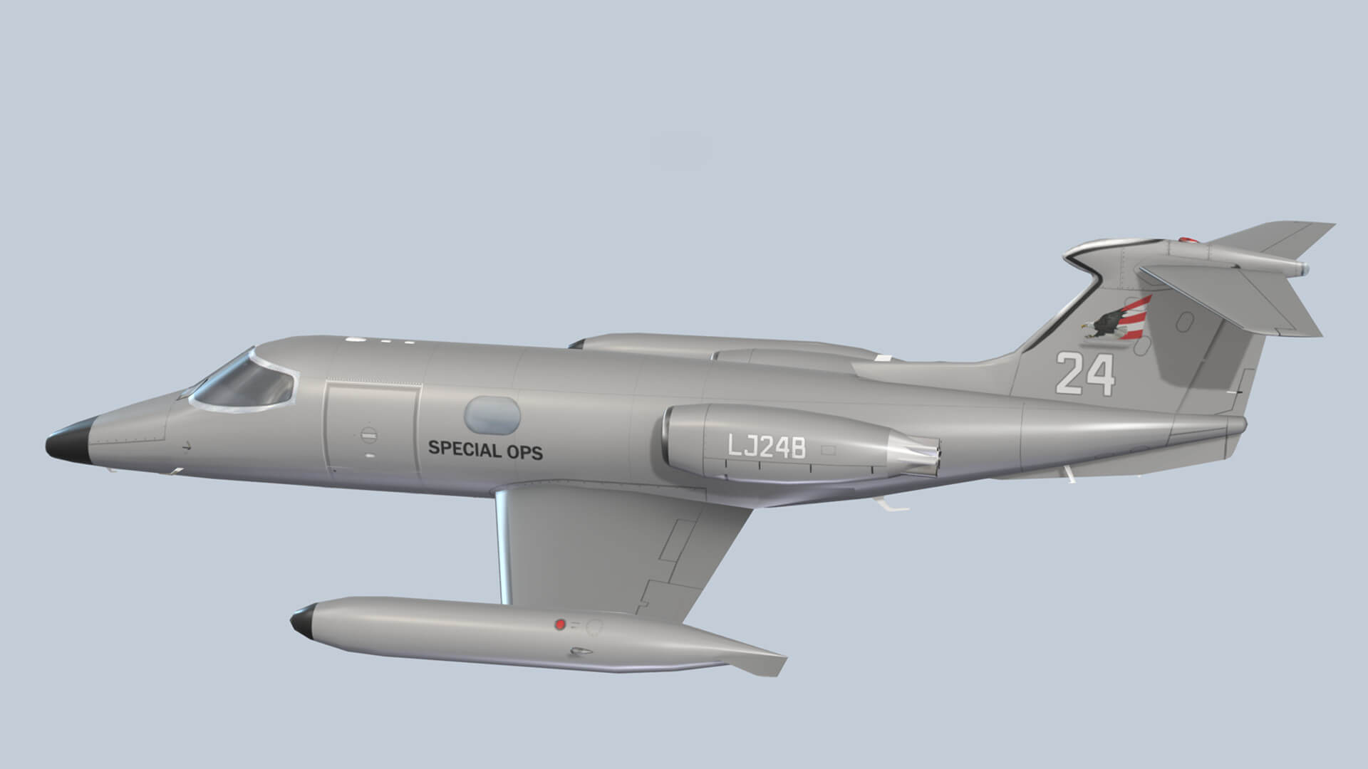 Learjet 24 Business Jet - 3D Model by Autoflex