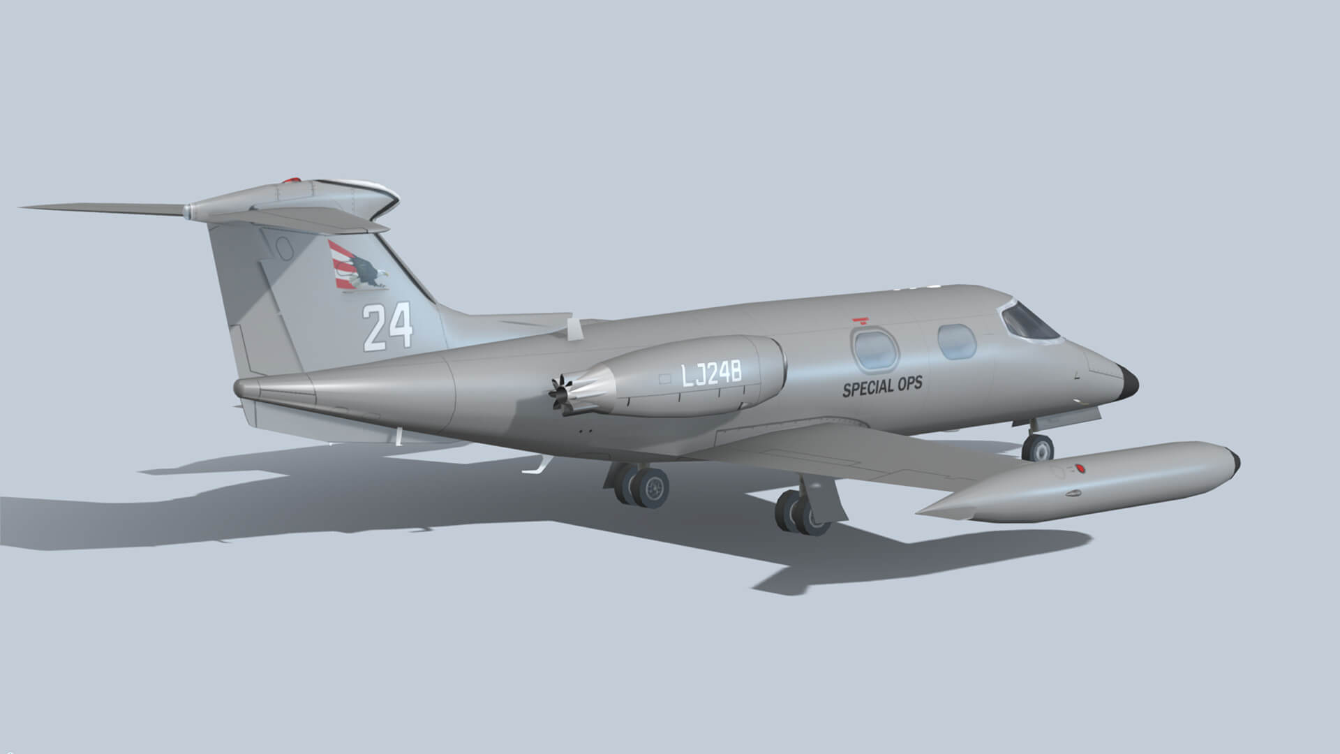Learjet 24 Business Jet - 3D Model by Autoflex