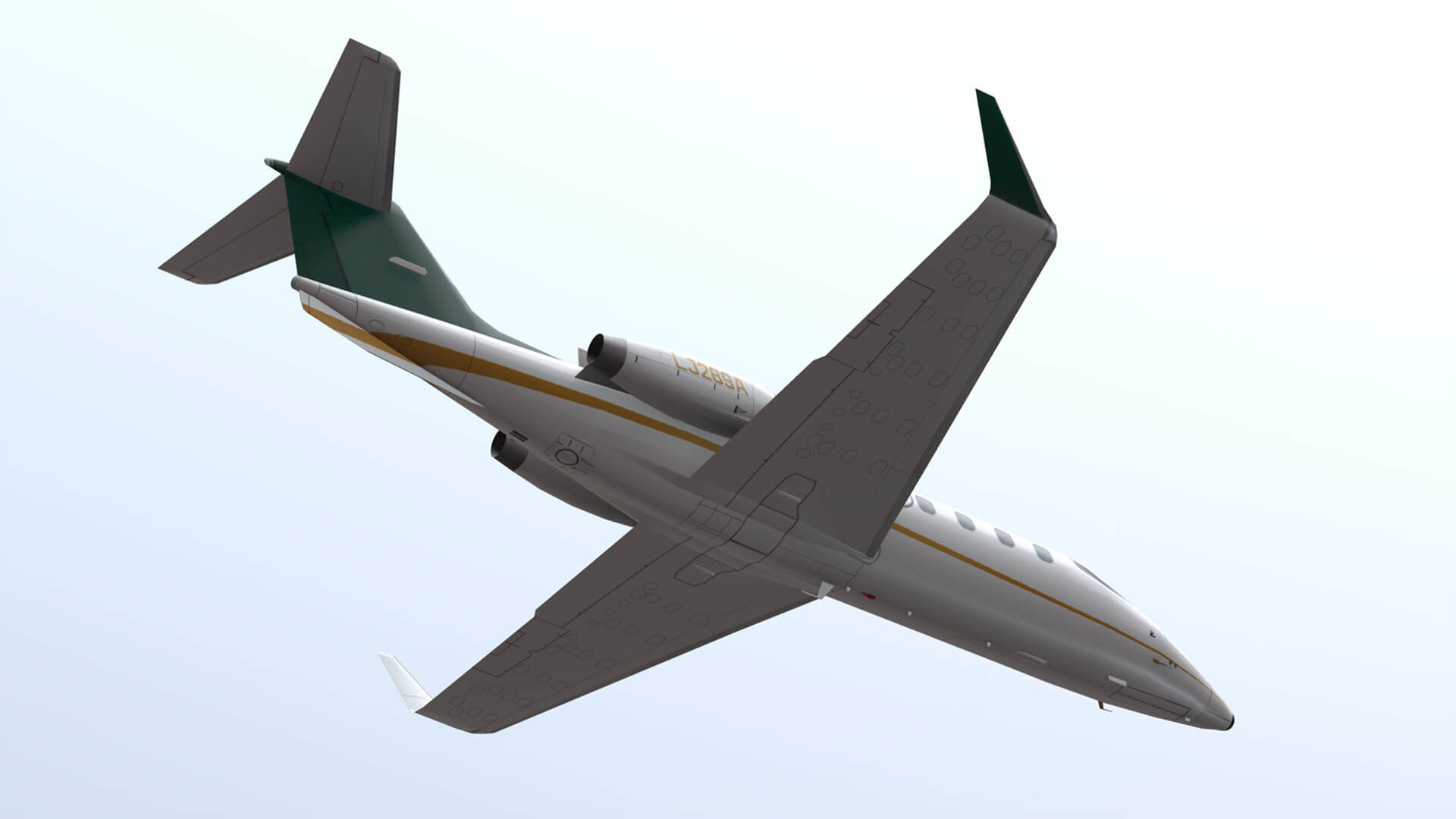 Learjet 28 Business Jet - 3D Model by Autoflex