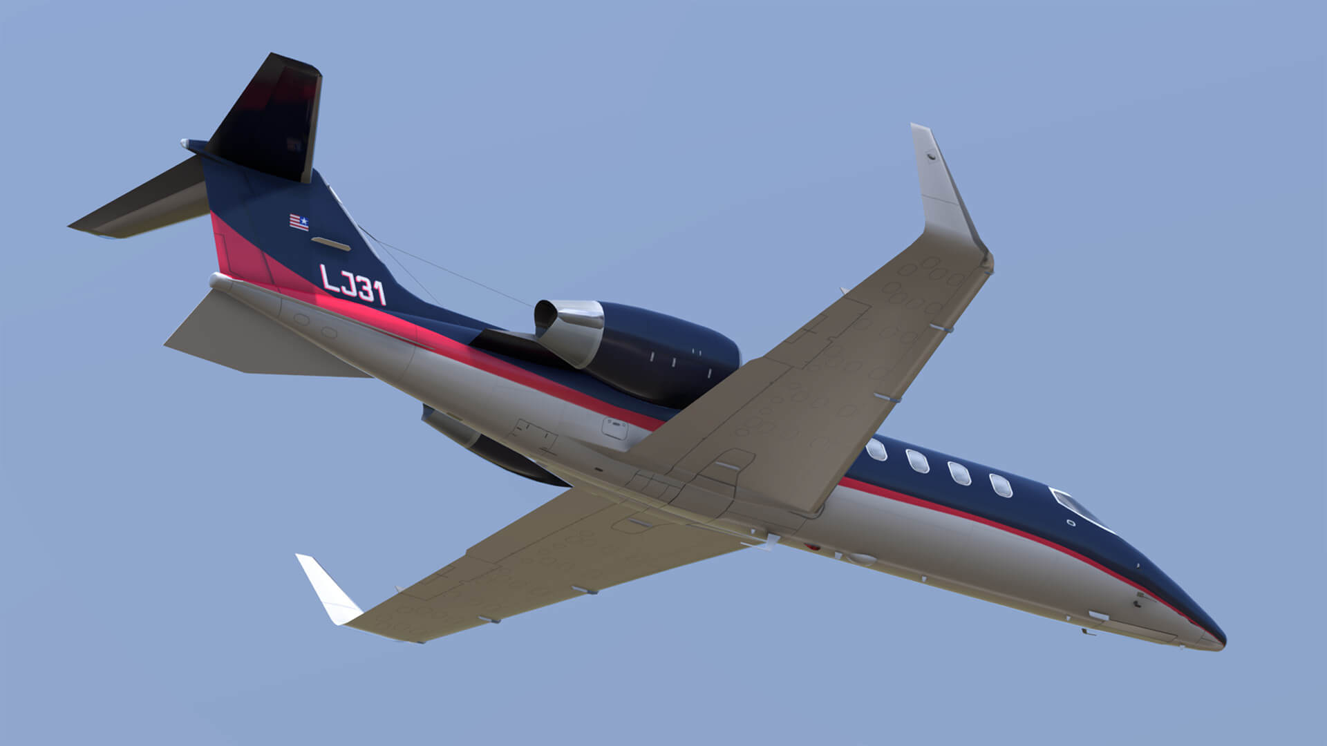 Learjet 31 Business Jet - 3D Model by Autoflex
