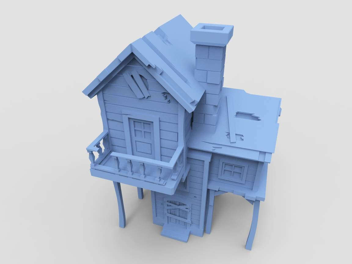 Wooden Haunted House - 3D Model by AV3DPrint