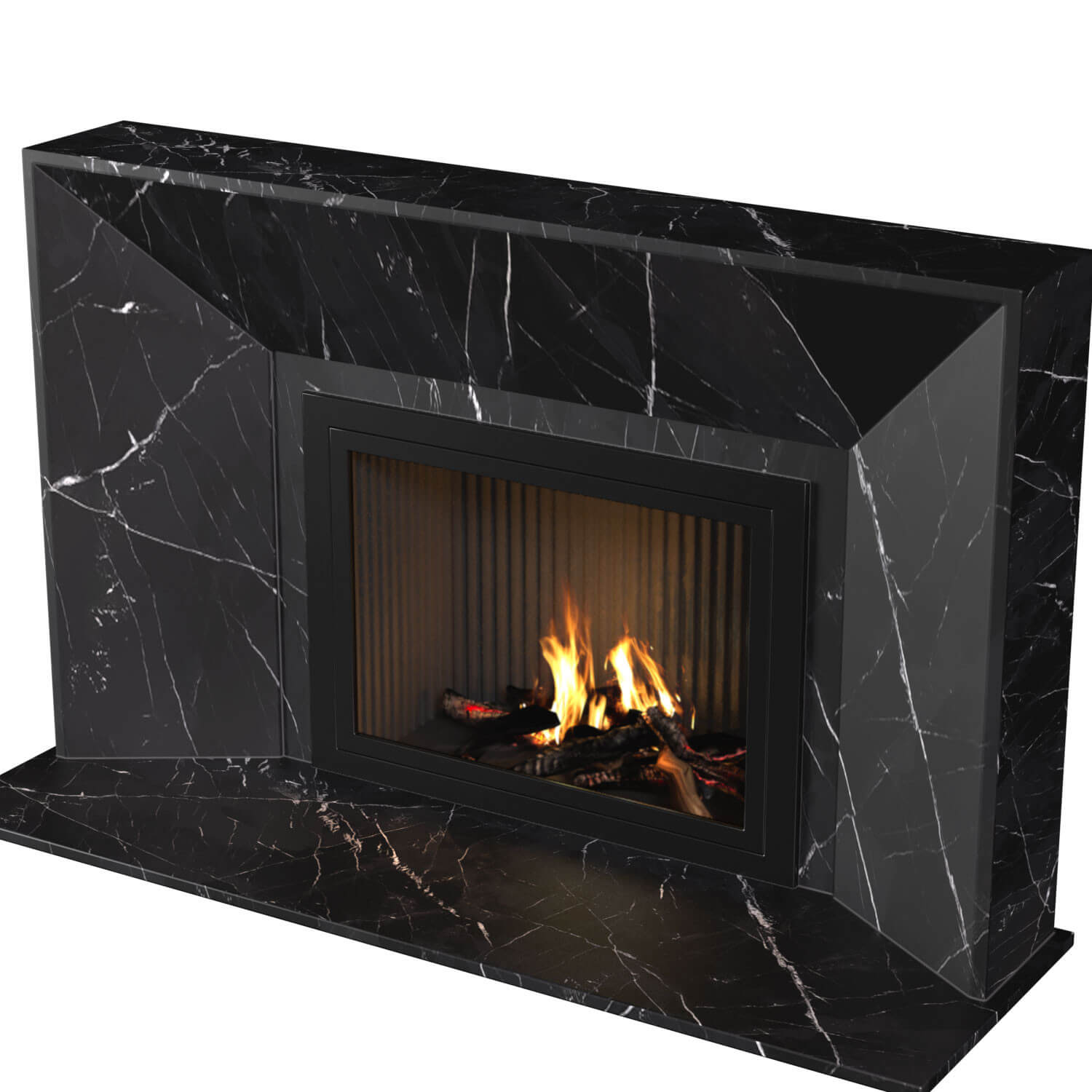 Modern Art Deco Marble Fireplace - 3D Model by Avamis