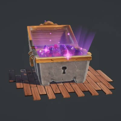 Treasure Chest Loot Box with FX - 3D Model by averchenkov