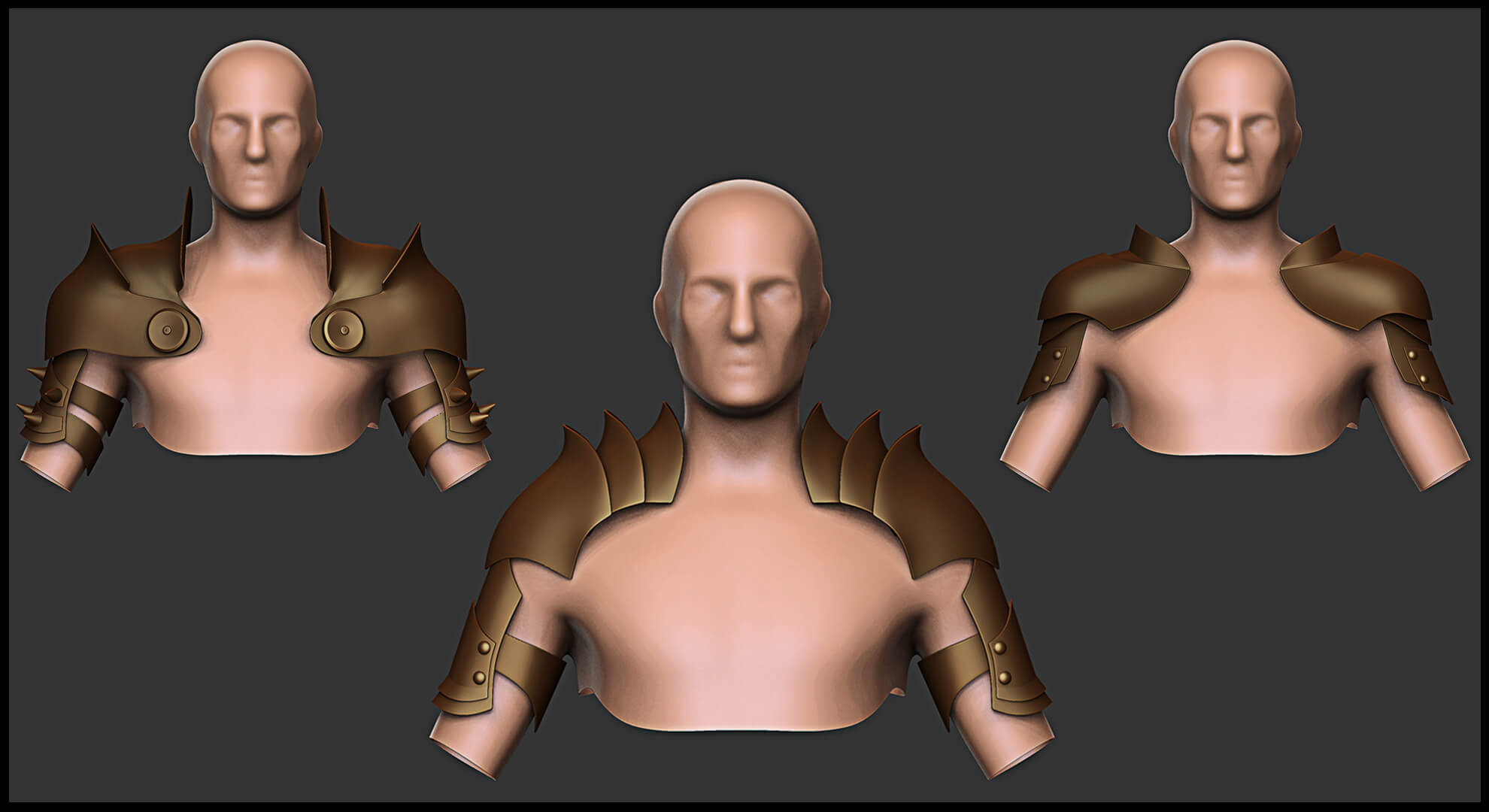 30 Shoulder Armor Low Poly and Highpoly Base Mesh (With UV) - 3D Model ...