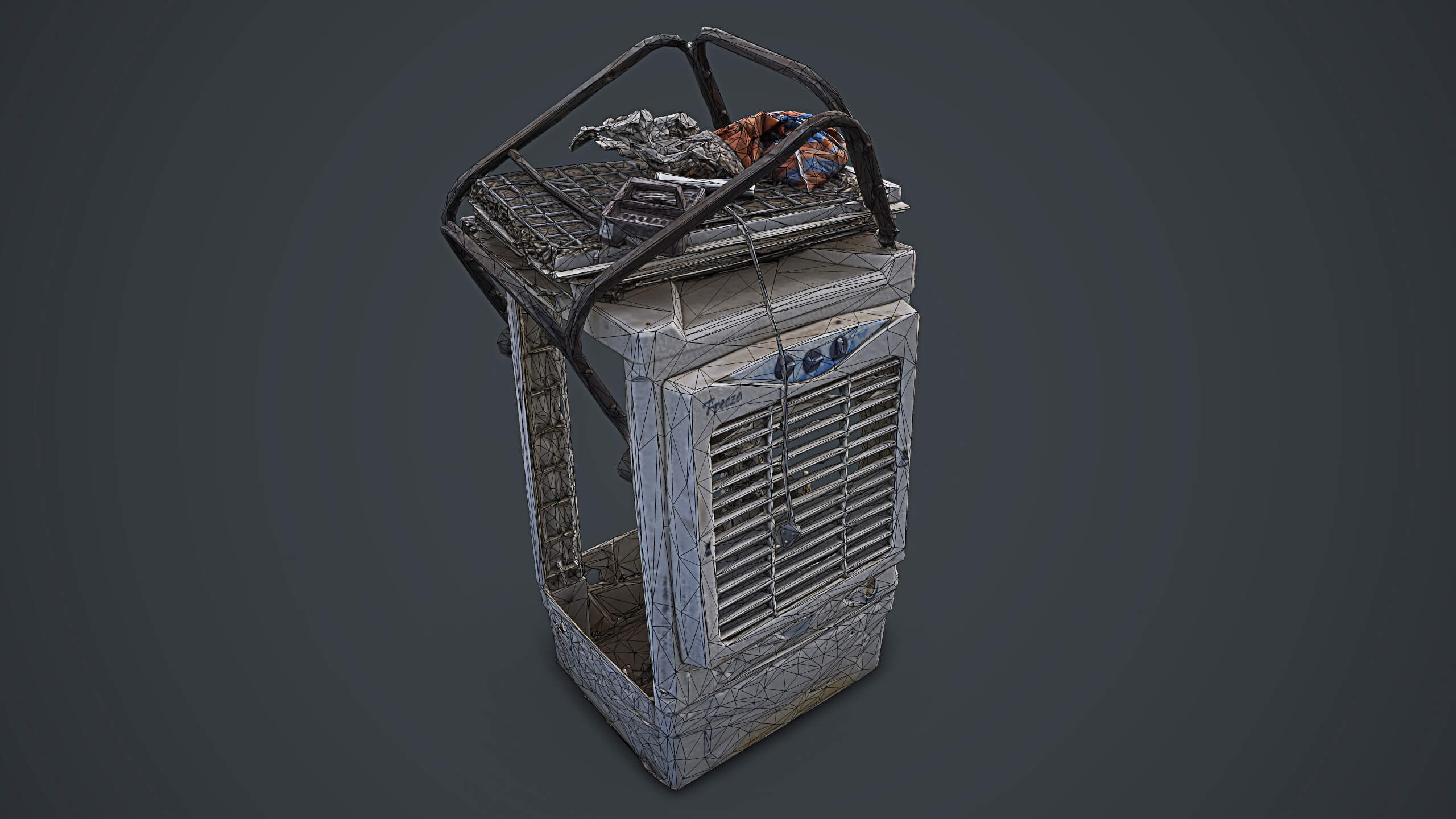 Low Poly Broken Cooler With Stand (Game Ready) - 3D Model by Avinashkumar
