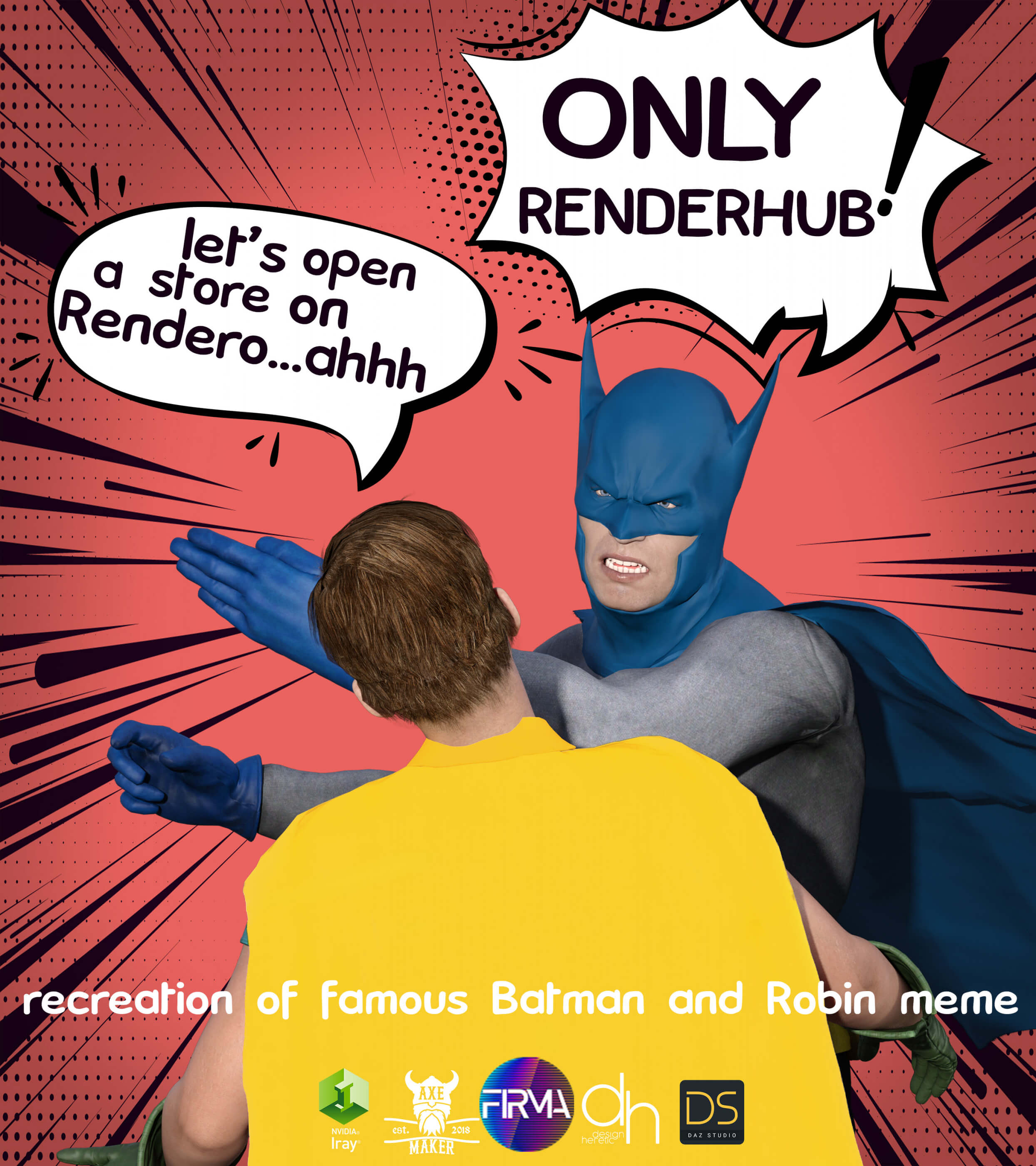 Batman and Robin Meme - Free Daz Content by Axe Maker