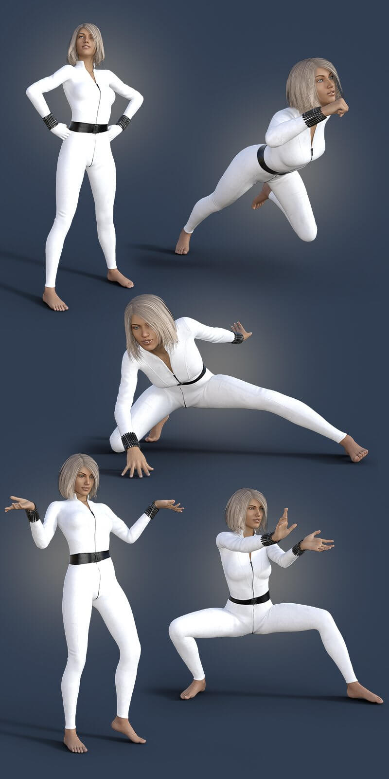 Cinematic Superhero Female Poses - Daz Content by Axe Maker
