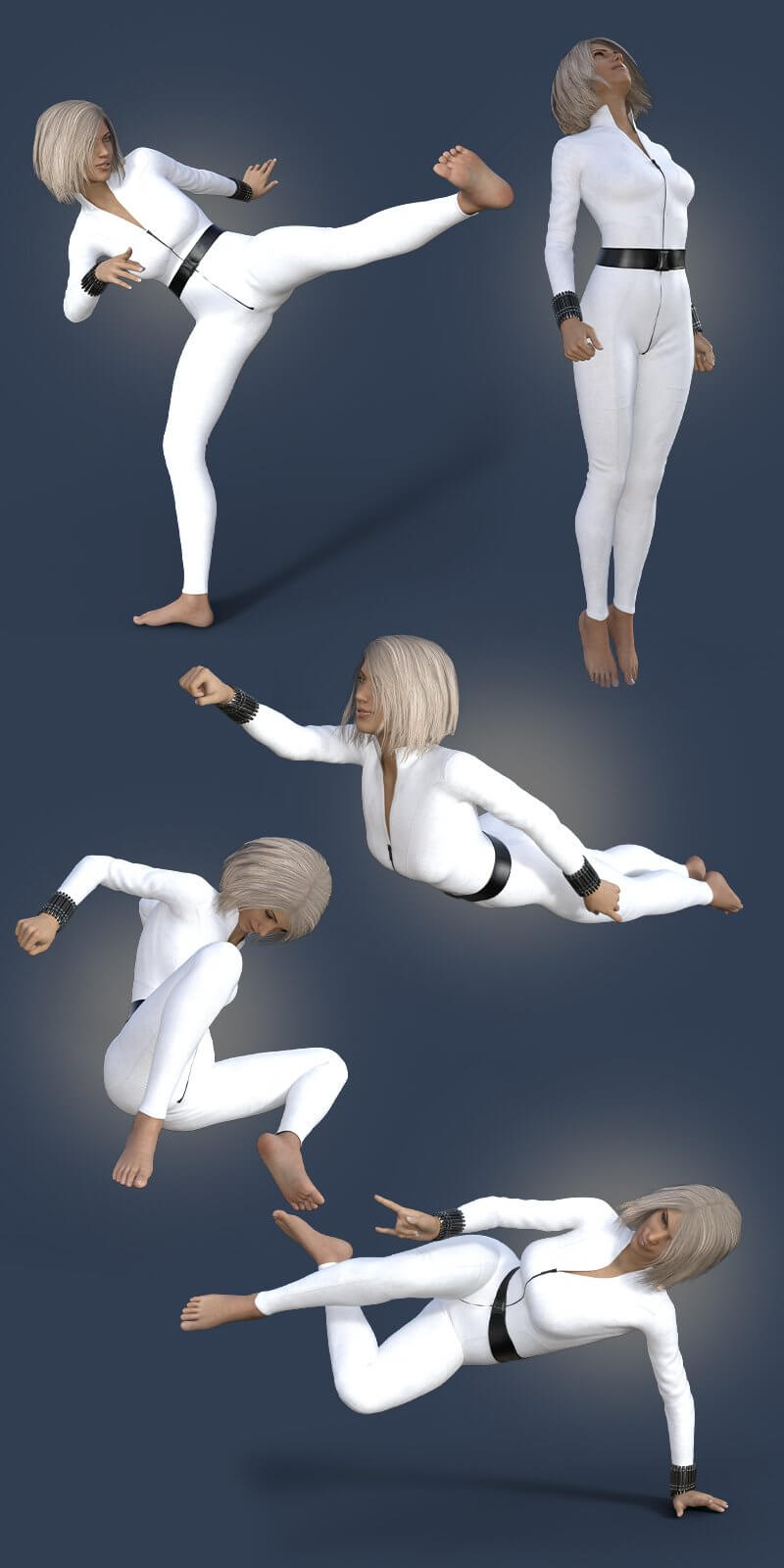 Cinematic Superhero Female Poses - Daz Content by Axe Maker