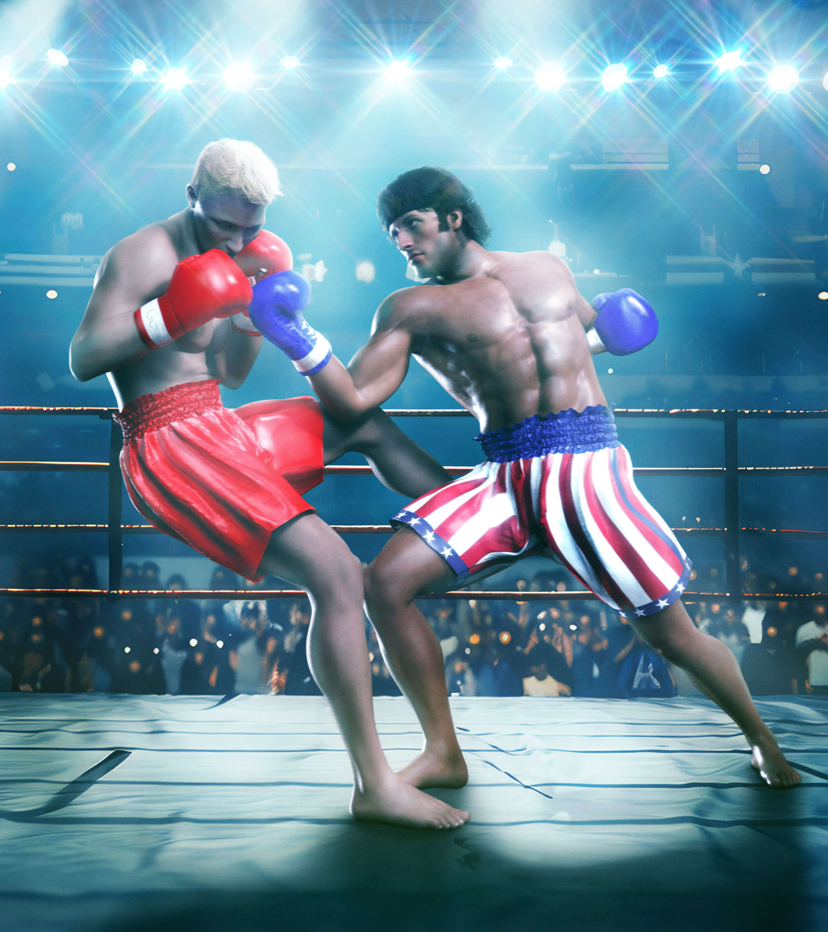 Balboa vs Drago 3D Render, Digital Art by Axe Maker