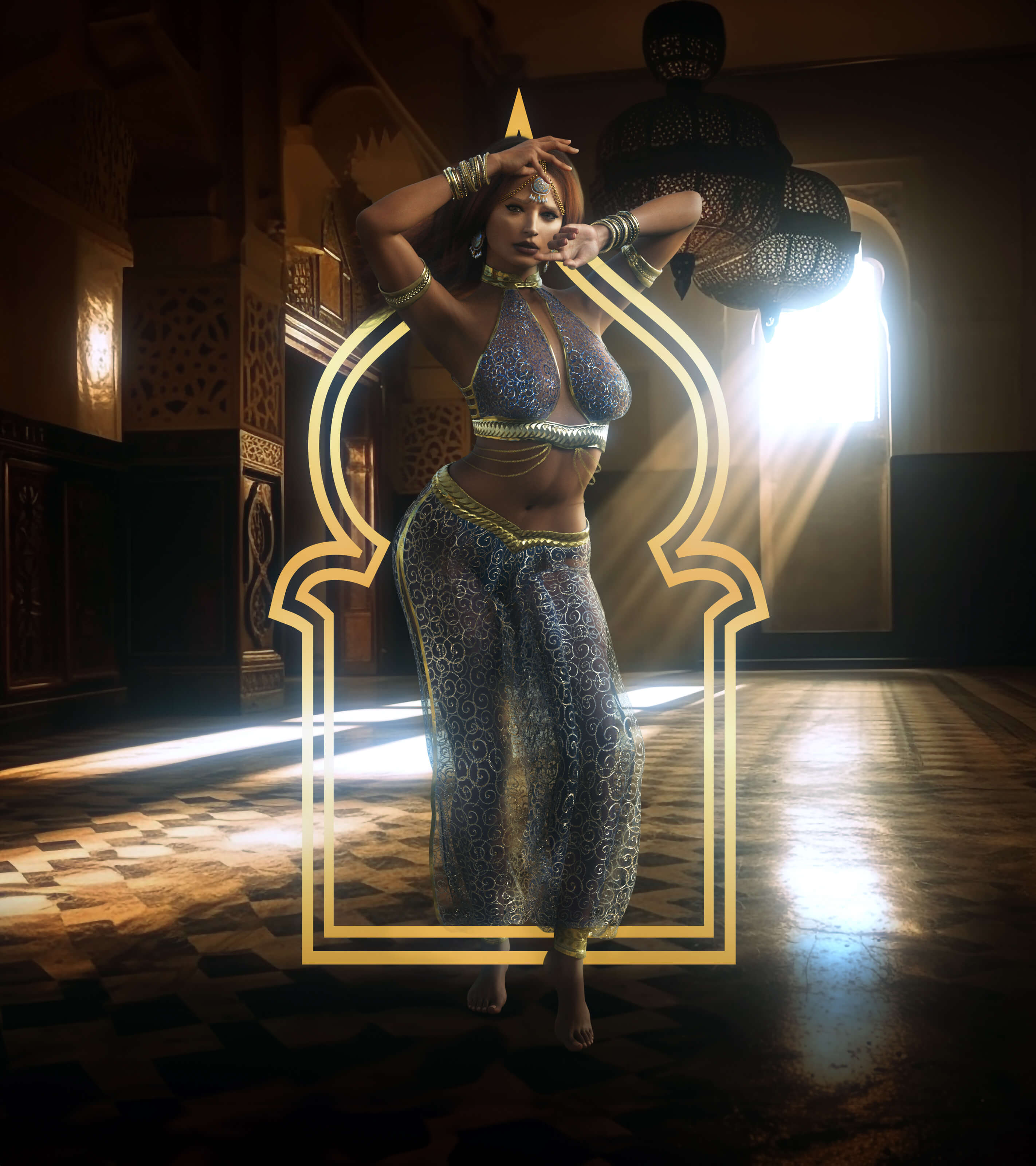 Fusion Belly Dance 3D Render, Digital Art by Axe Maker