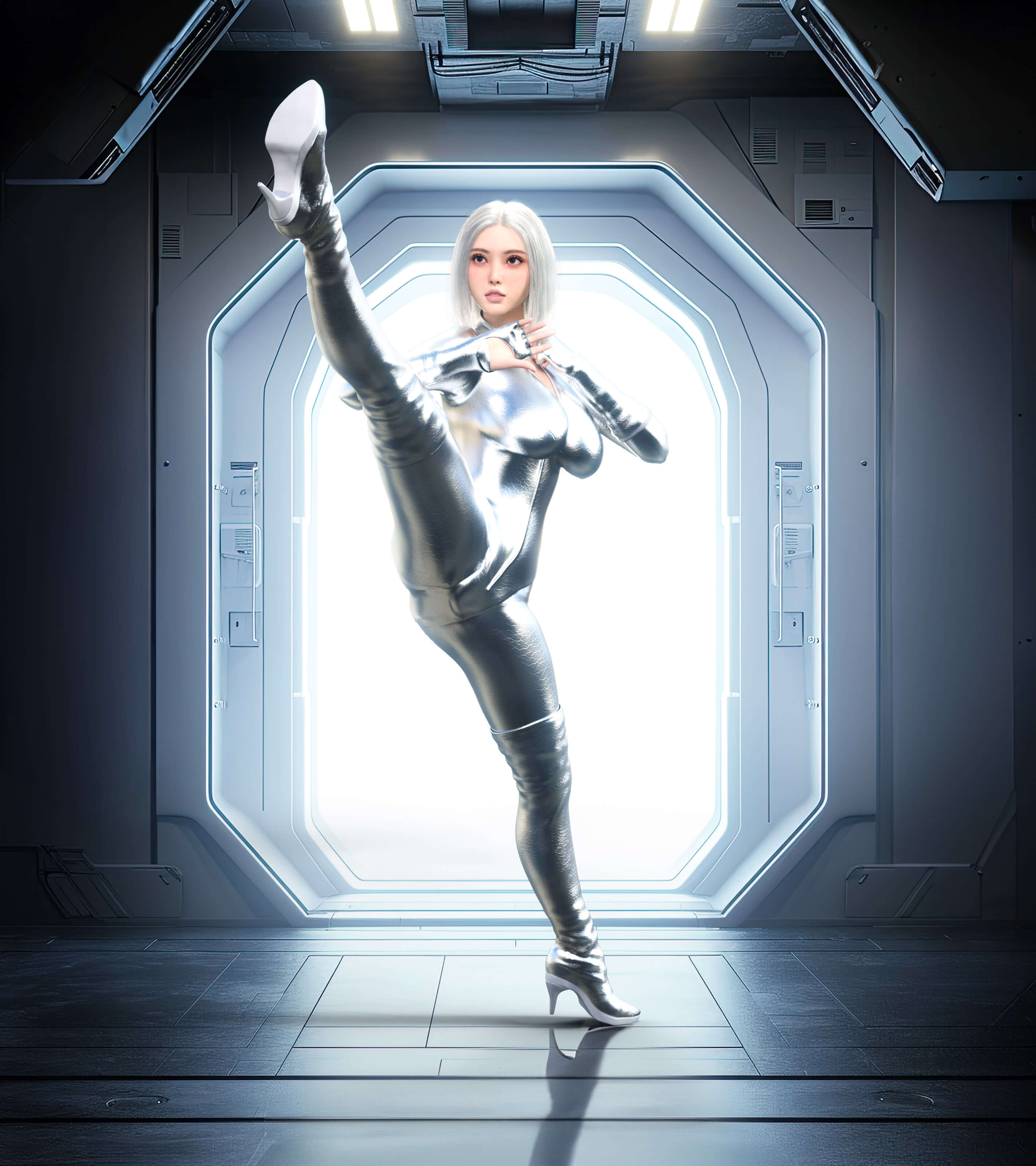 Space Kung Fu 3D Render, Digital Art by Axe Maker