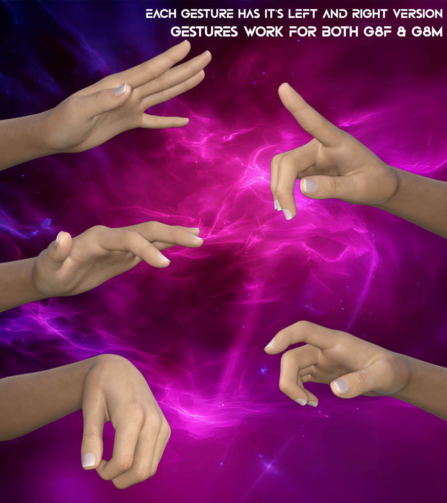 Hand Gestures for Genesis 8 Figures - Daz Content by Axe Maker