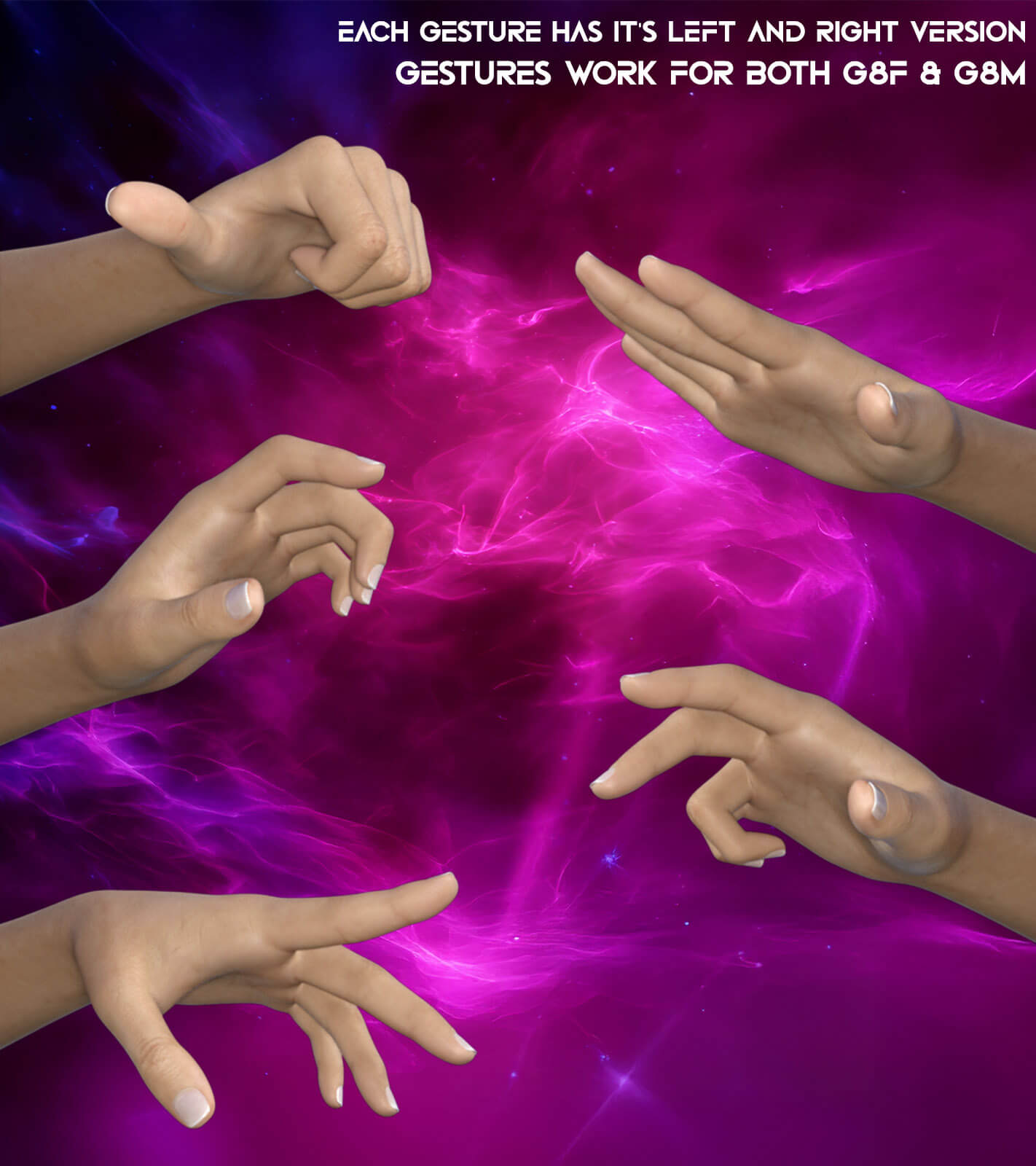 Hand Gestures for Genesis 8 Figures - Daz Content by Axe Maker
