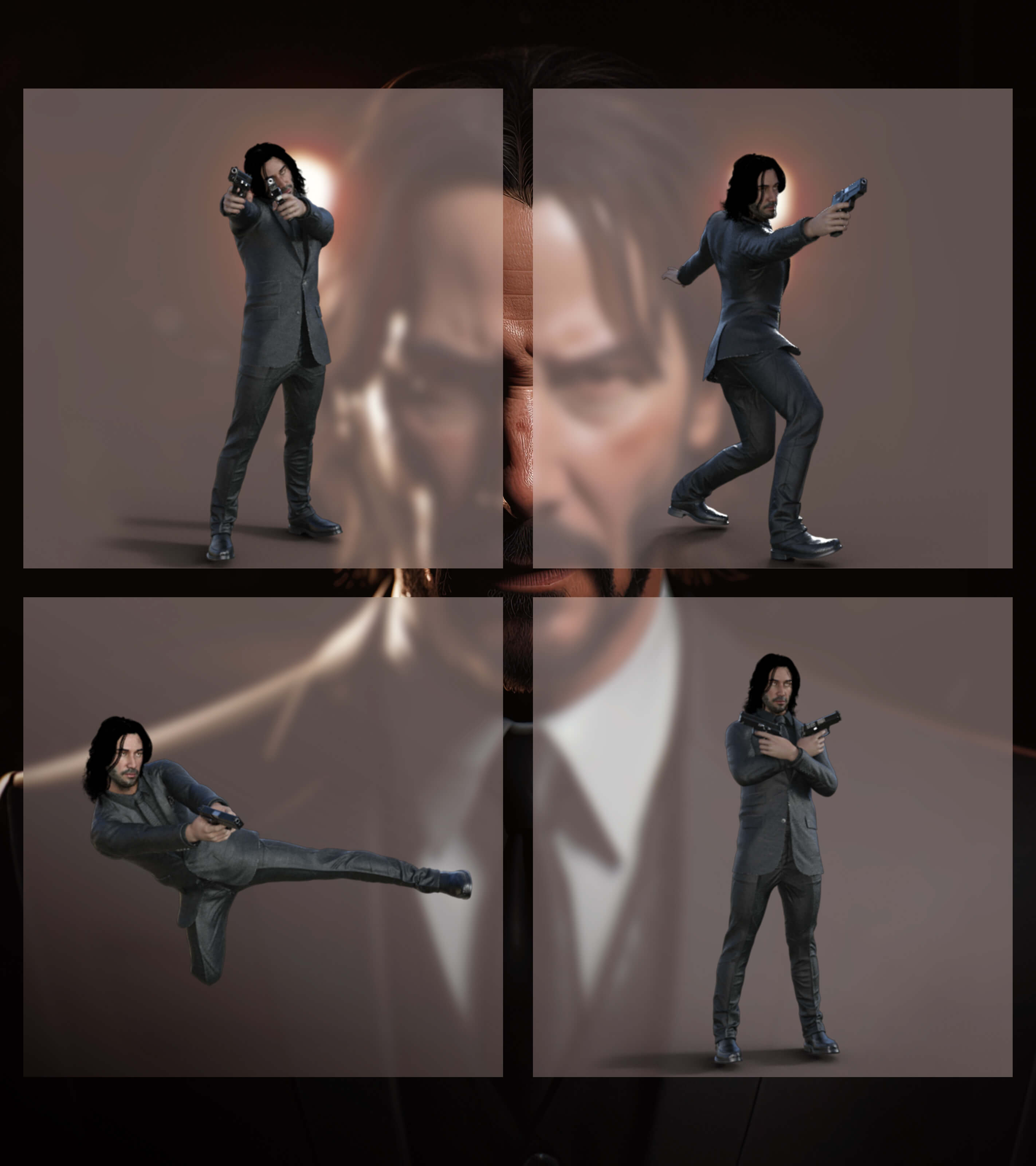 John Wick - Pose Pack Daz Content by Axe Maker