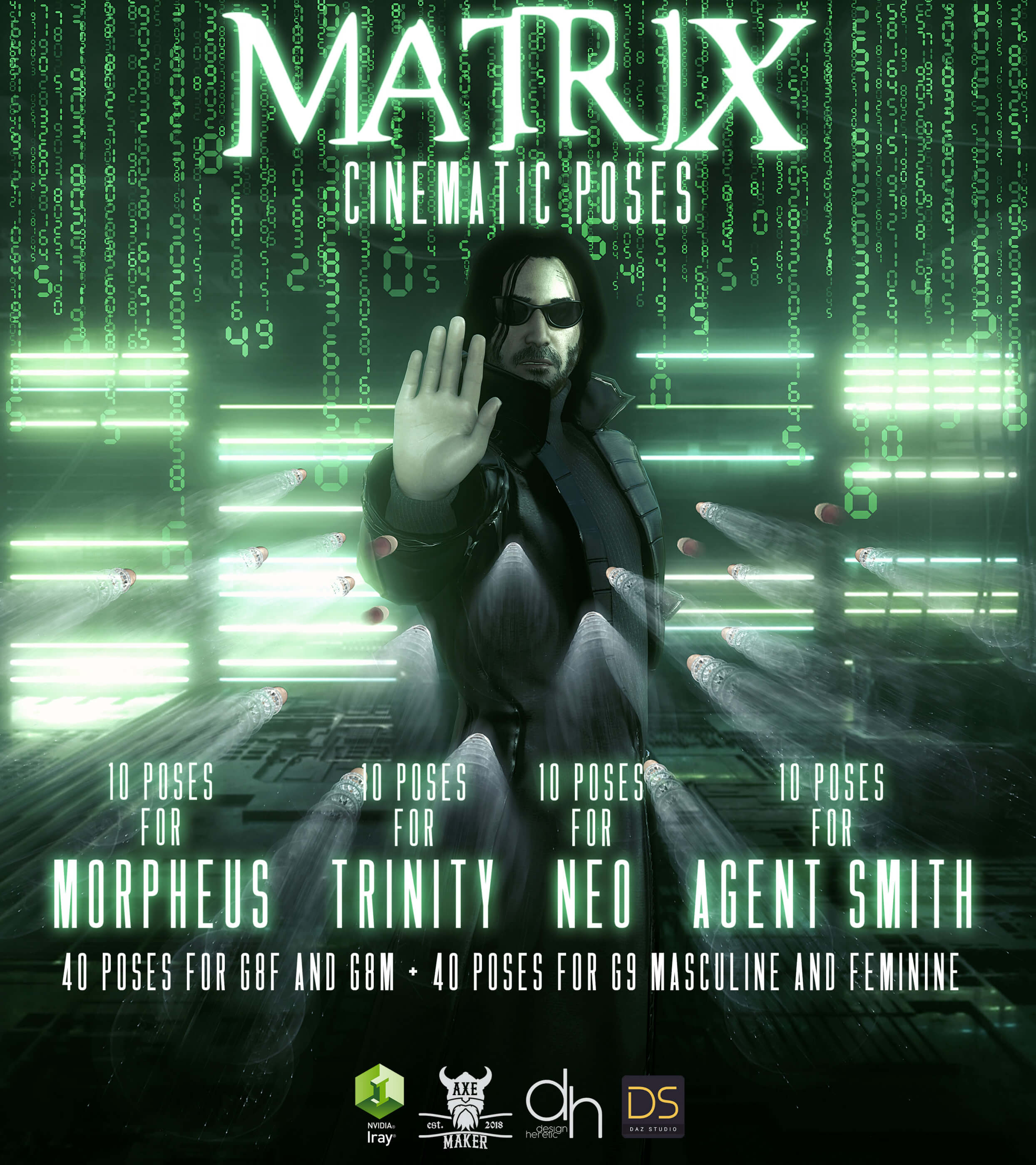 Matrix Cinematic Pose Pack - Daz Content by Axe Maker