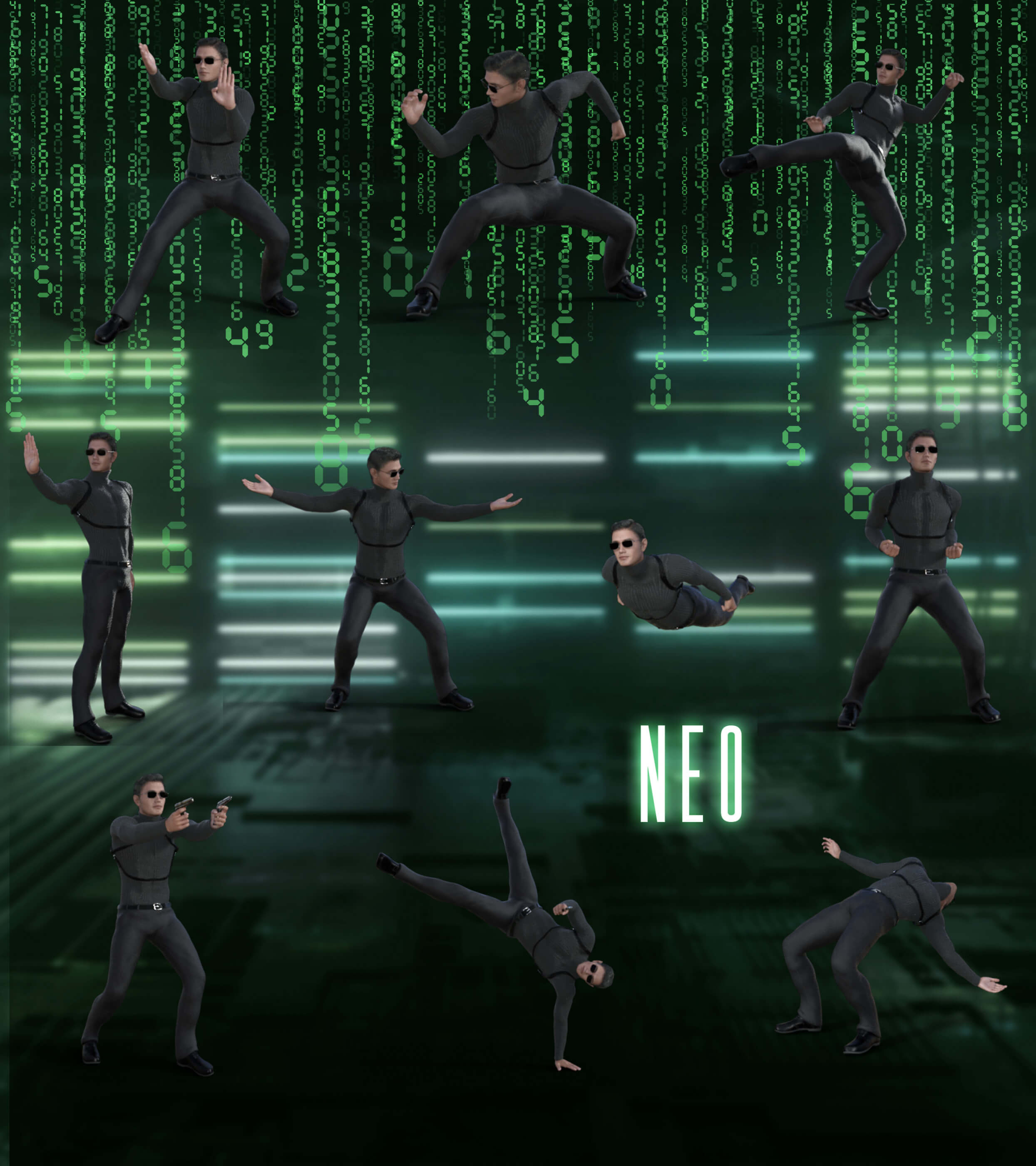 Matrix Cinematic Pose Pack - Daz Content by Axe Maker