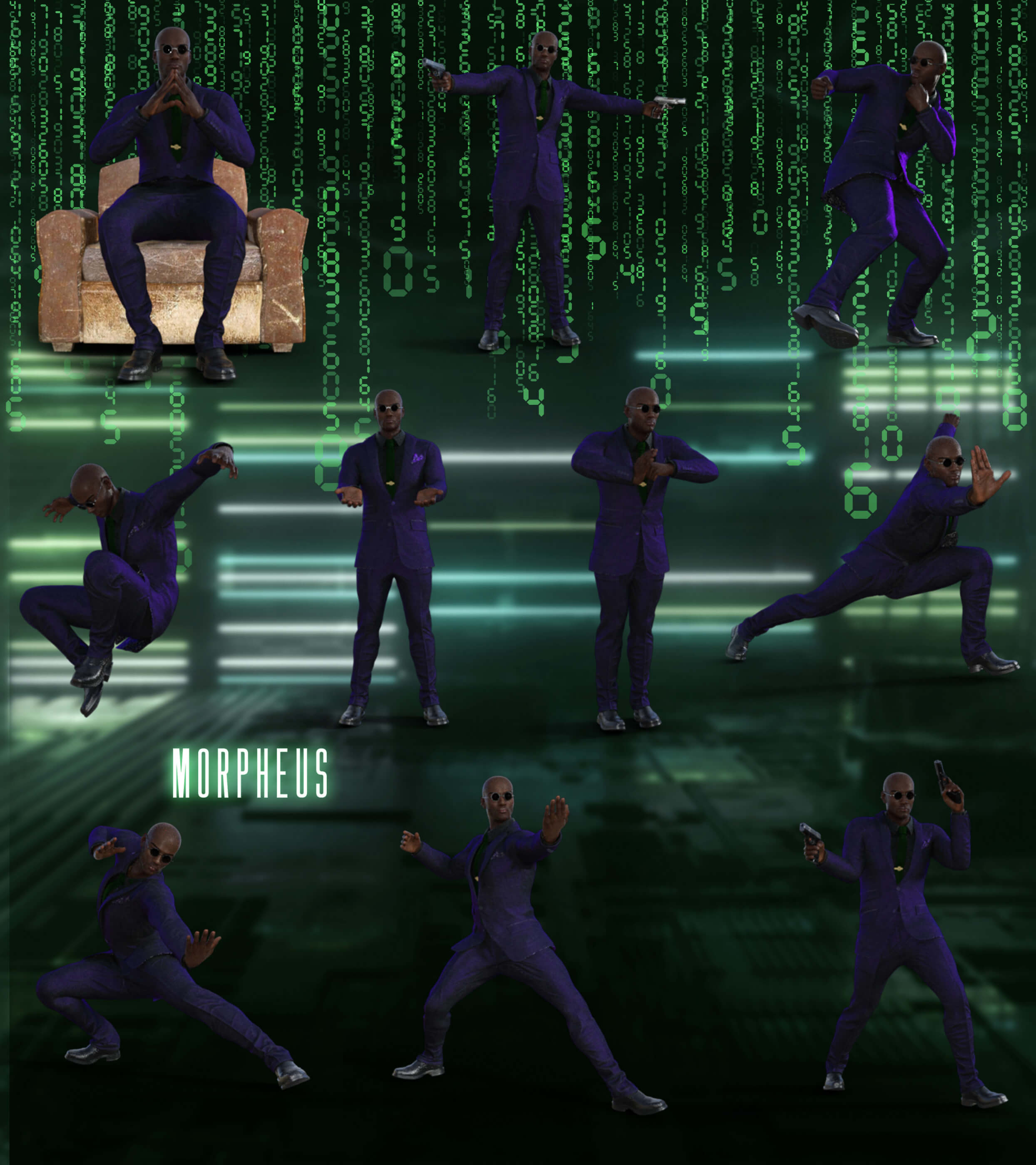 Matrix Cinematic Pose Pack - Daz Content by Axe Maker