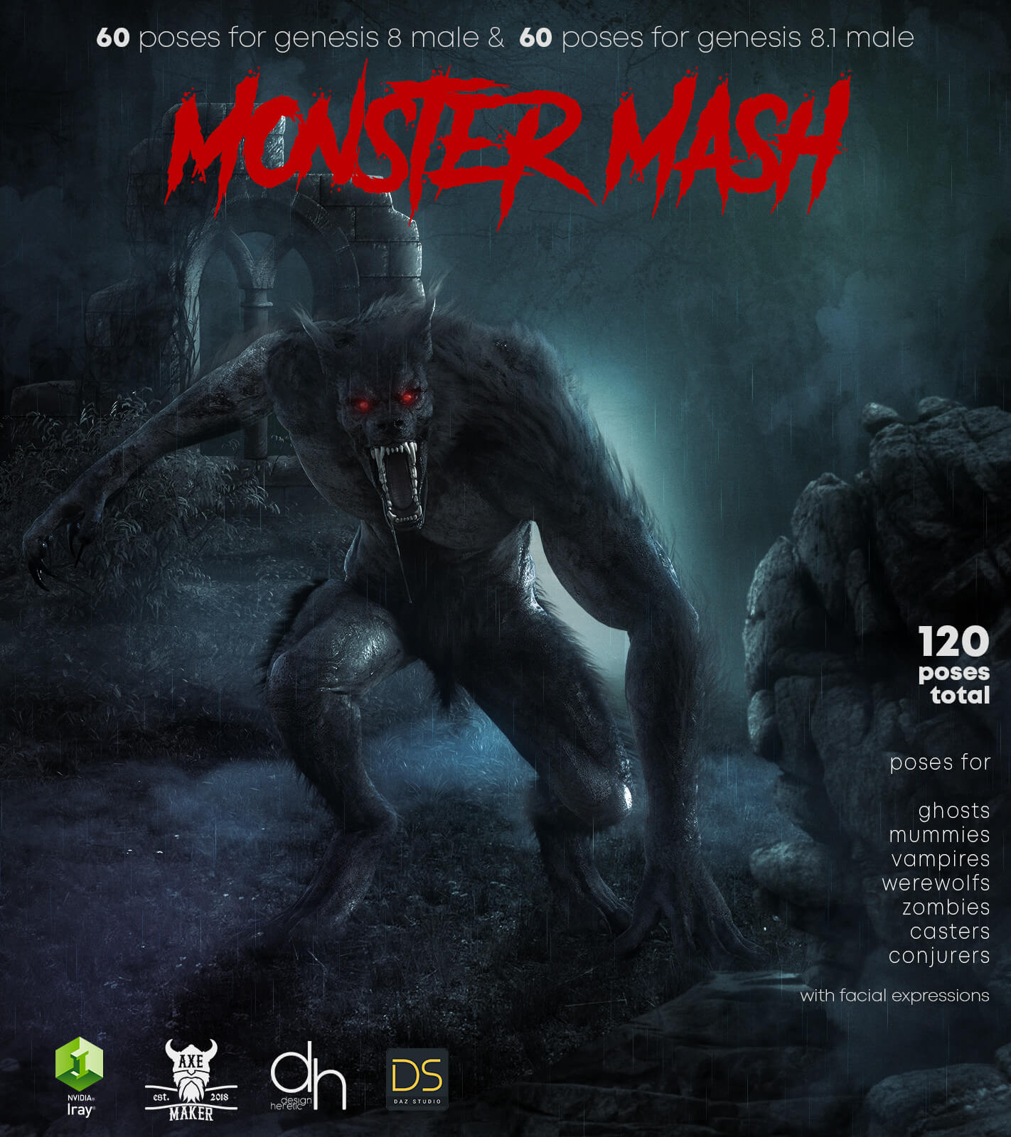 Monster Mash Poses for Genesis 8 Male - Daz Content by Axe Maker