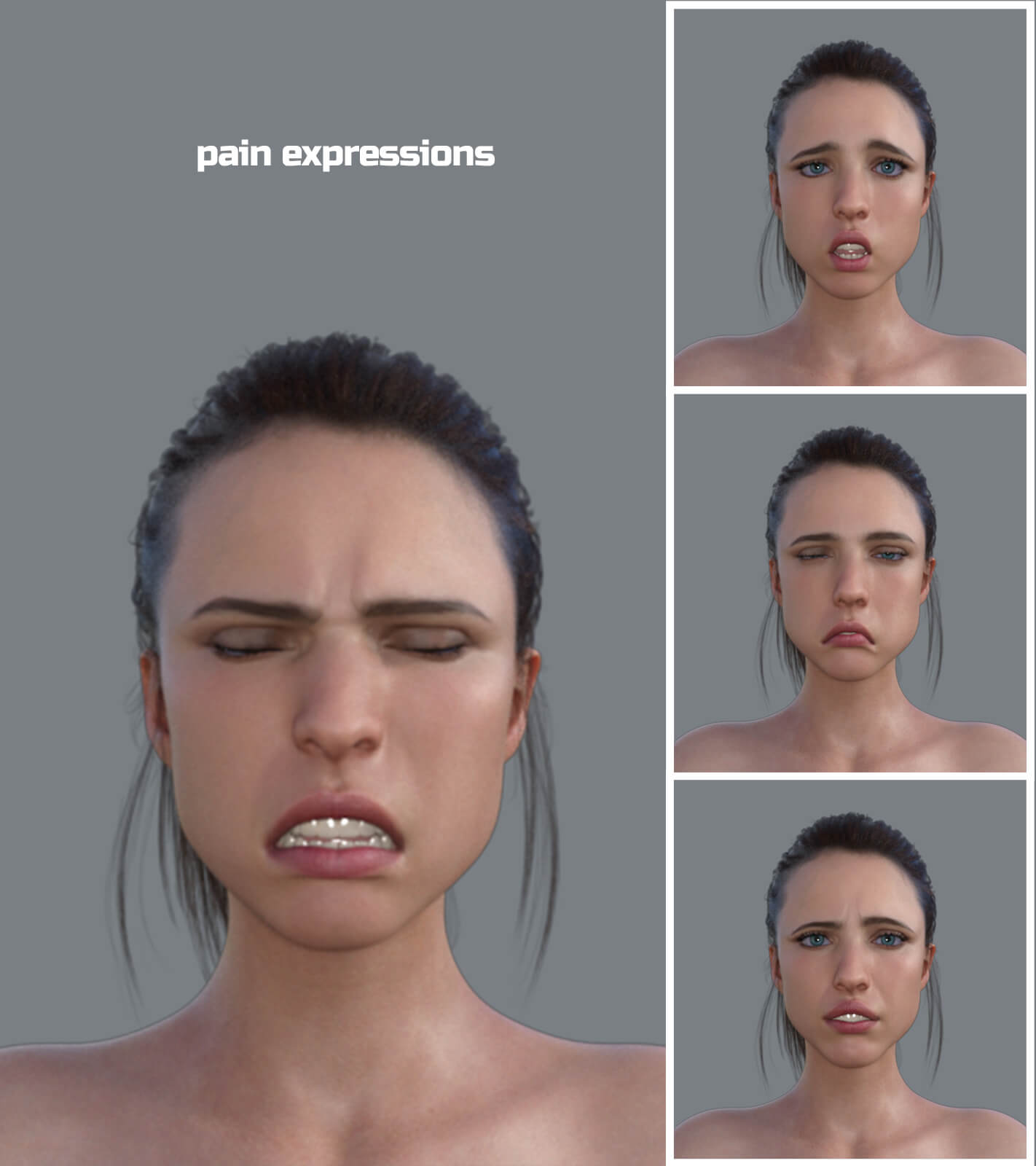 Pain Face Expressions - Daz Content by Axe Maker