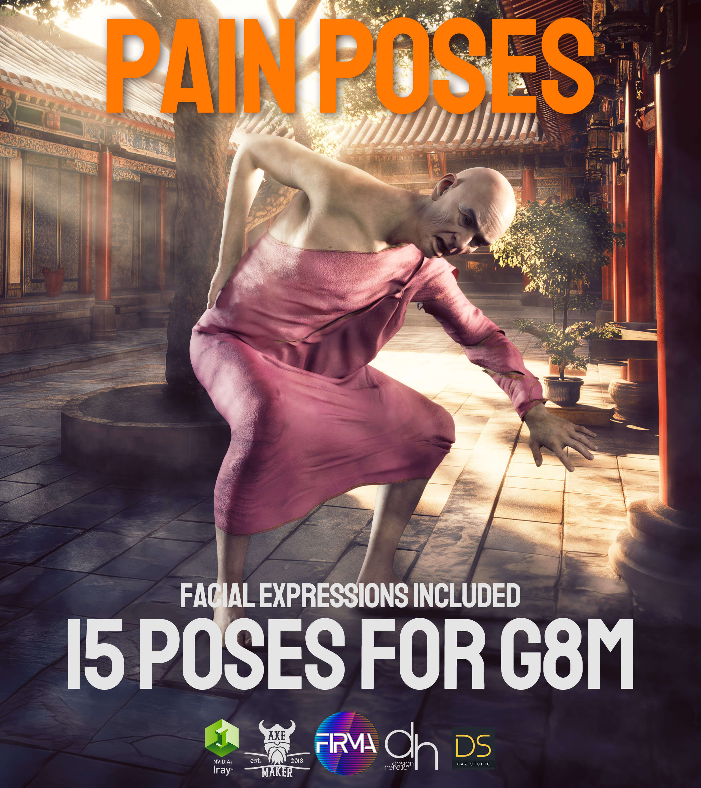 Pain Poses for Genesis 8 Male - Daz Content by Axe Maker