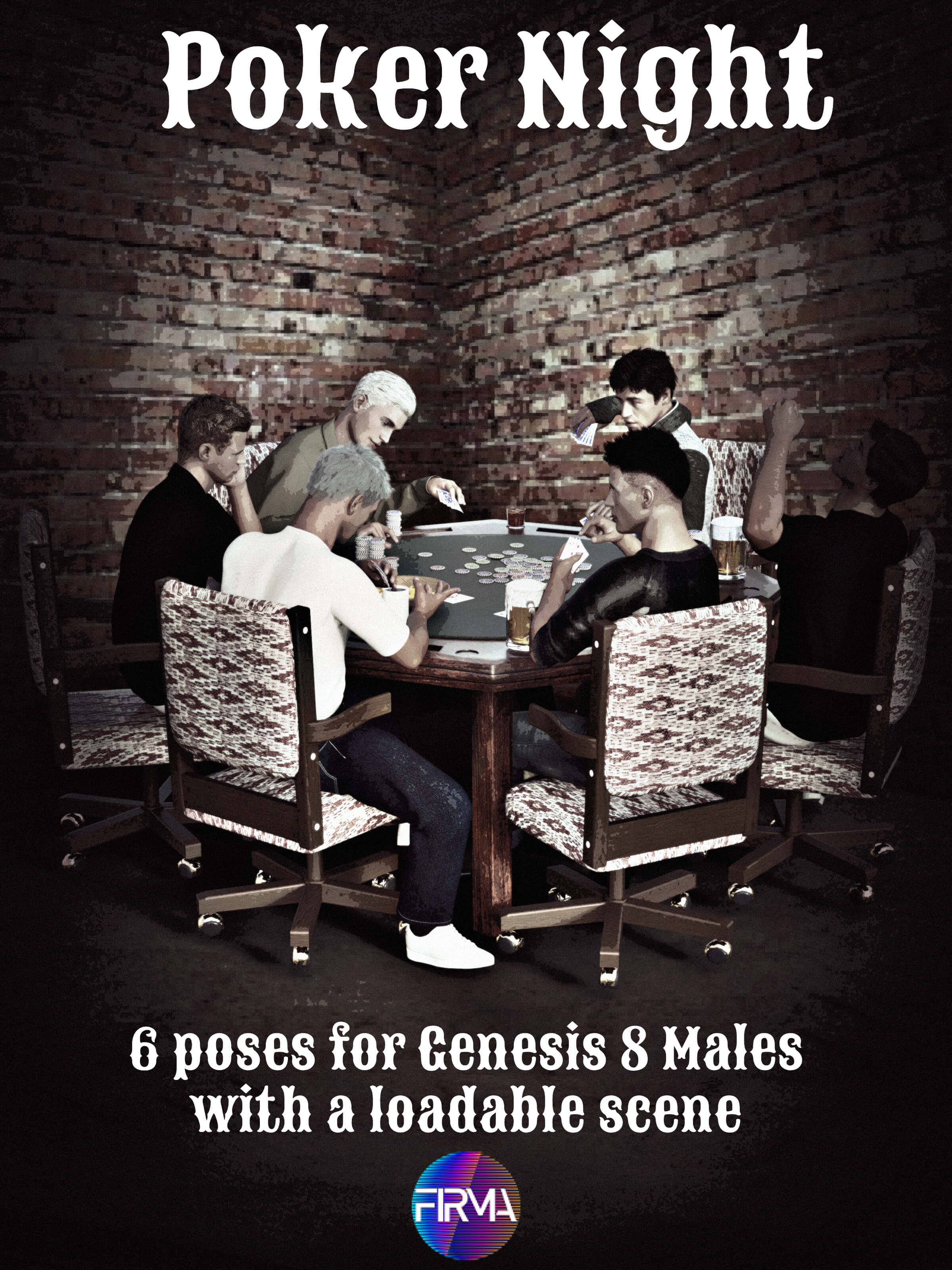 Poker Night Poses for Genesis 8 Male - Daz Content by Axe Maker