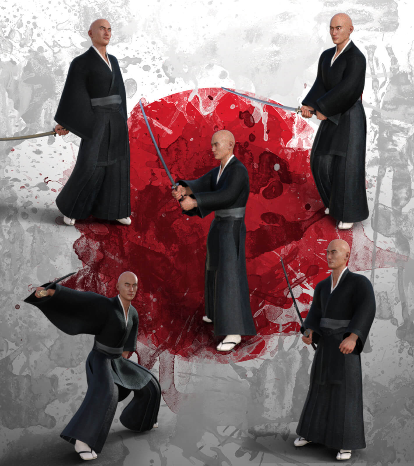 Samurai Poses for Lee 8 - Daz Content by Axe Maker